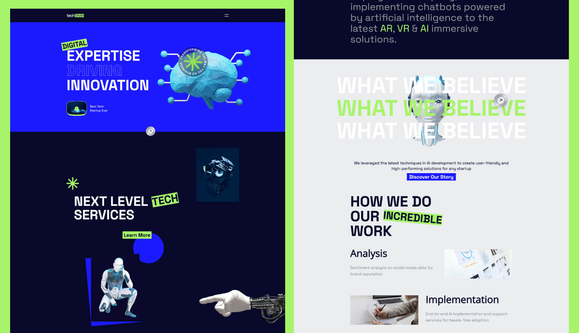 techCRUSH - Tech Startup Template For Elementor Home Page | Templately