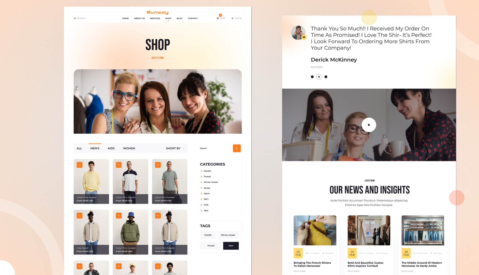 Runway - Buying House Website Shop Page | Templately | Templately