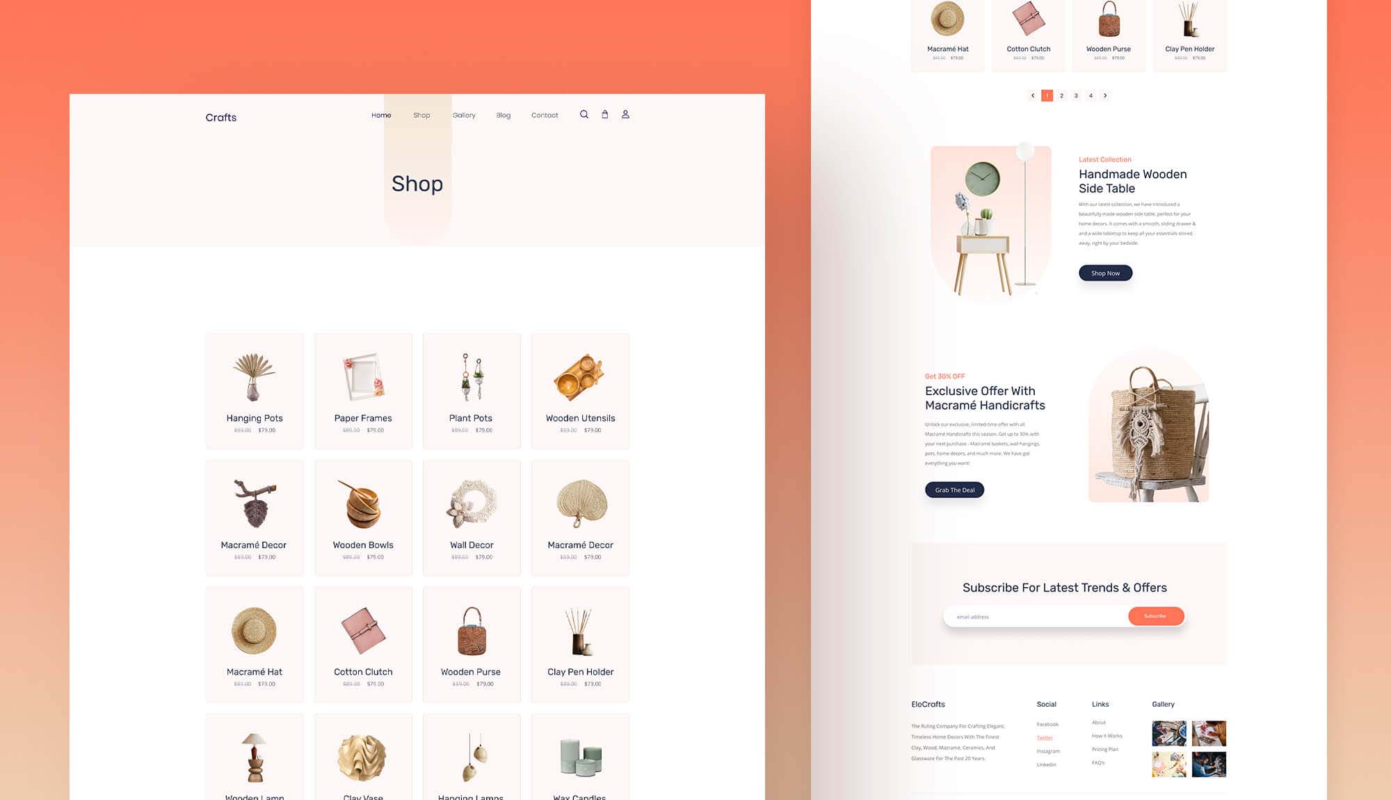 EleCrafts - Craft Store Website Template Shop Page | Templately