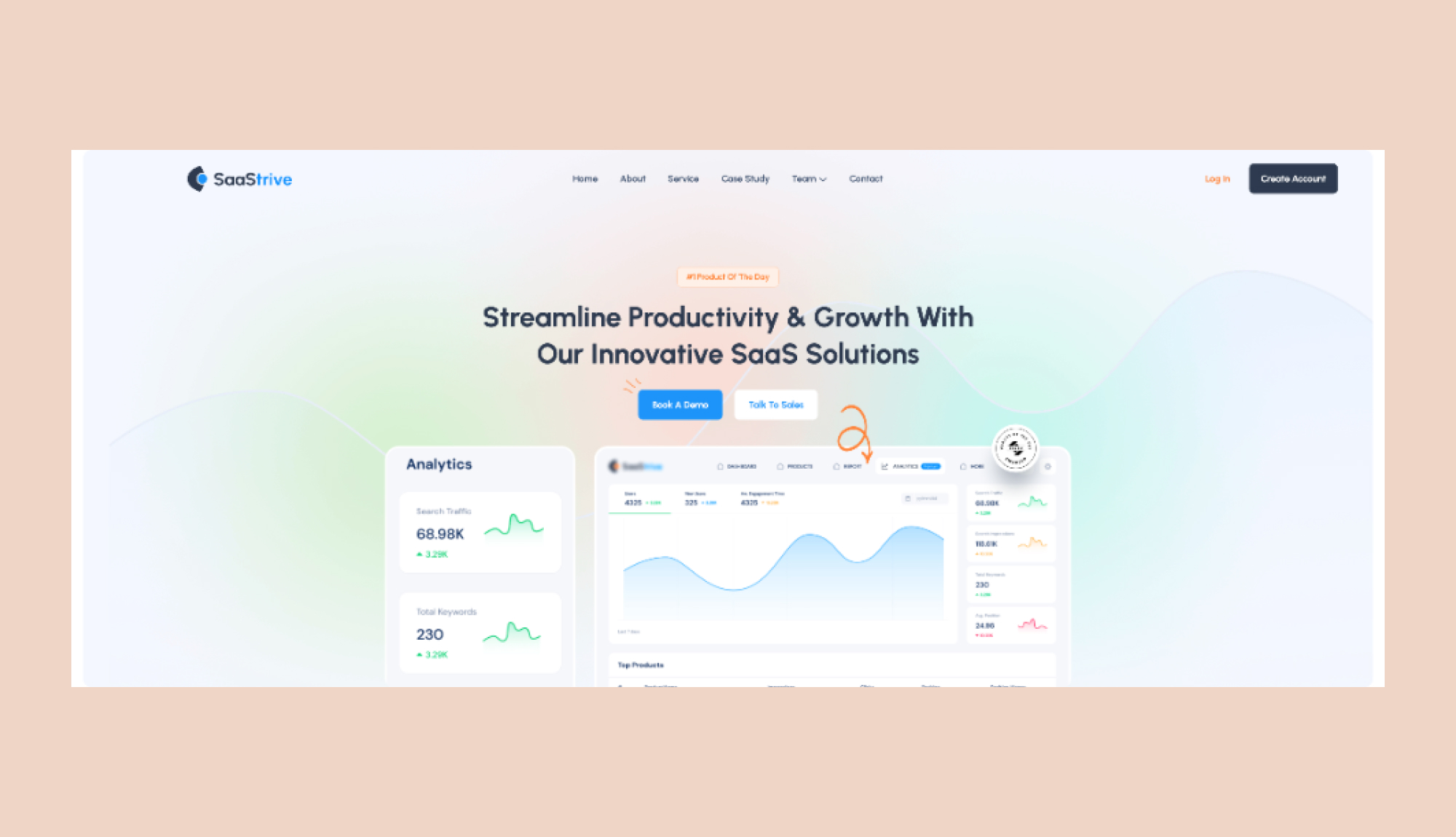 SaaStrive - SAAS Website Template For Elementor Hero Section | Templately