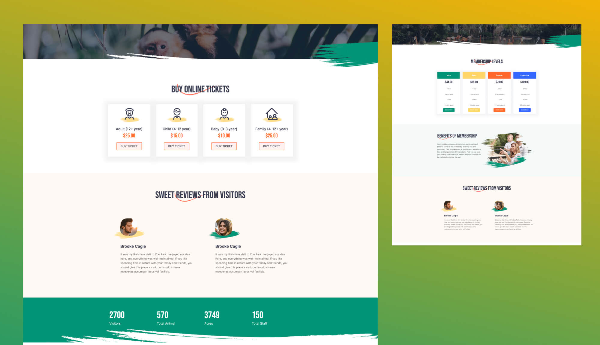 Zoo Park - Safari & Zoo Website Template Tickets Page | Templately