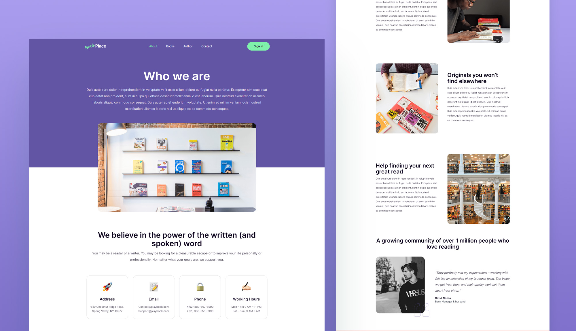 BookPlace - Bookstore Template Pack For Gutenberg About Page | Templately