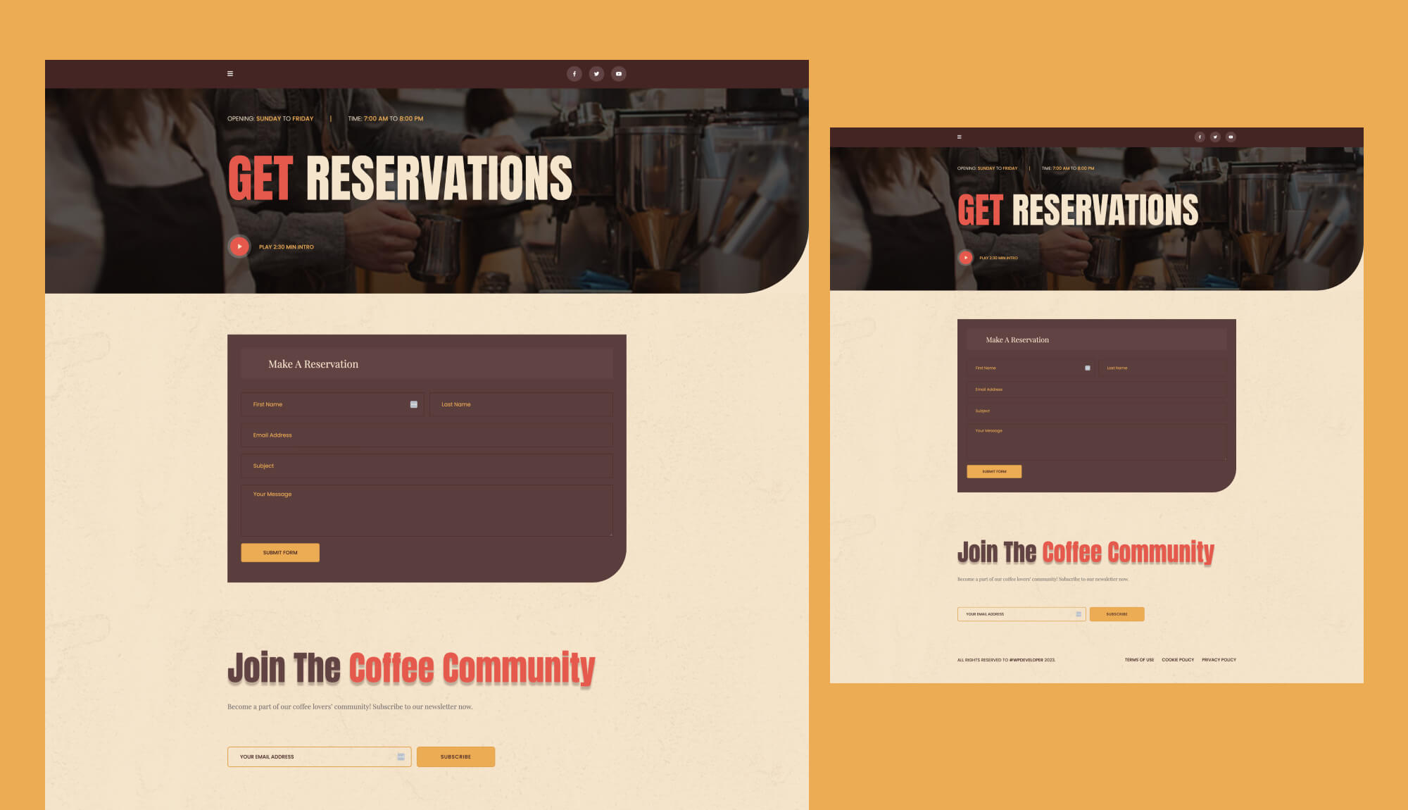 Coffee Express - Coffee Shop Template For Gutenberg Reservation Page ...