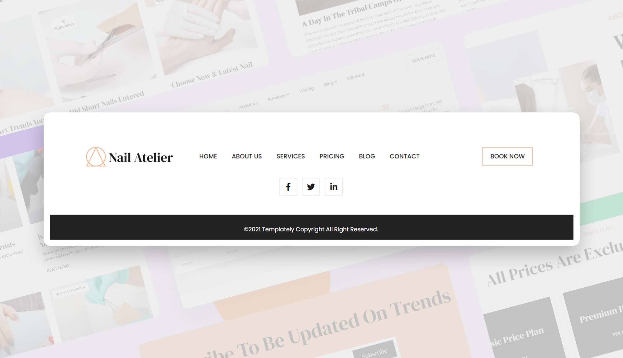 Nail Atelier - Nail Salon Website Template Footer | Templately