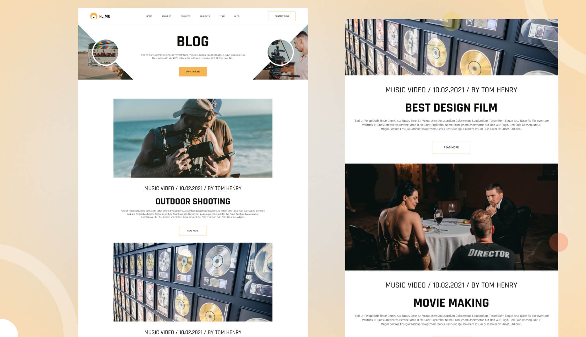 Flimo - Film Production House Website Template Blog Page | Templately