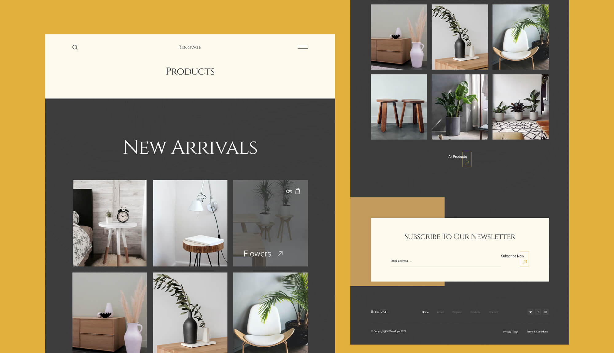 Renovate - Home Decor Website Products Page | Templately