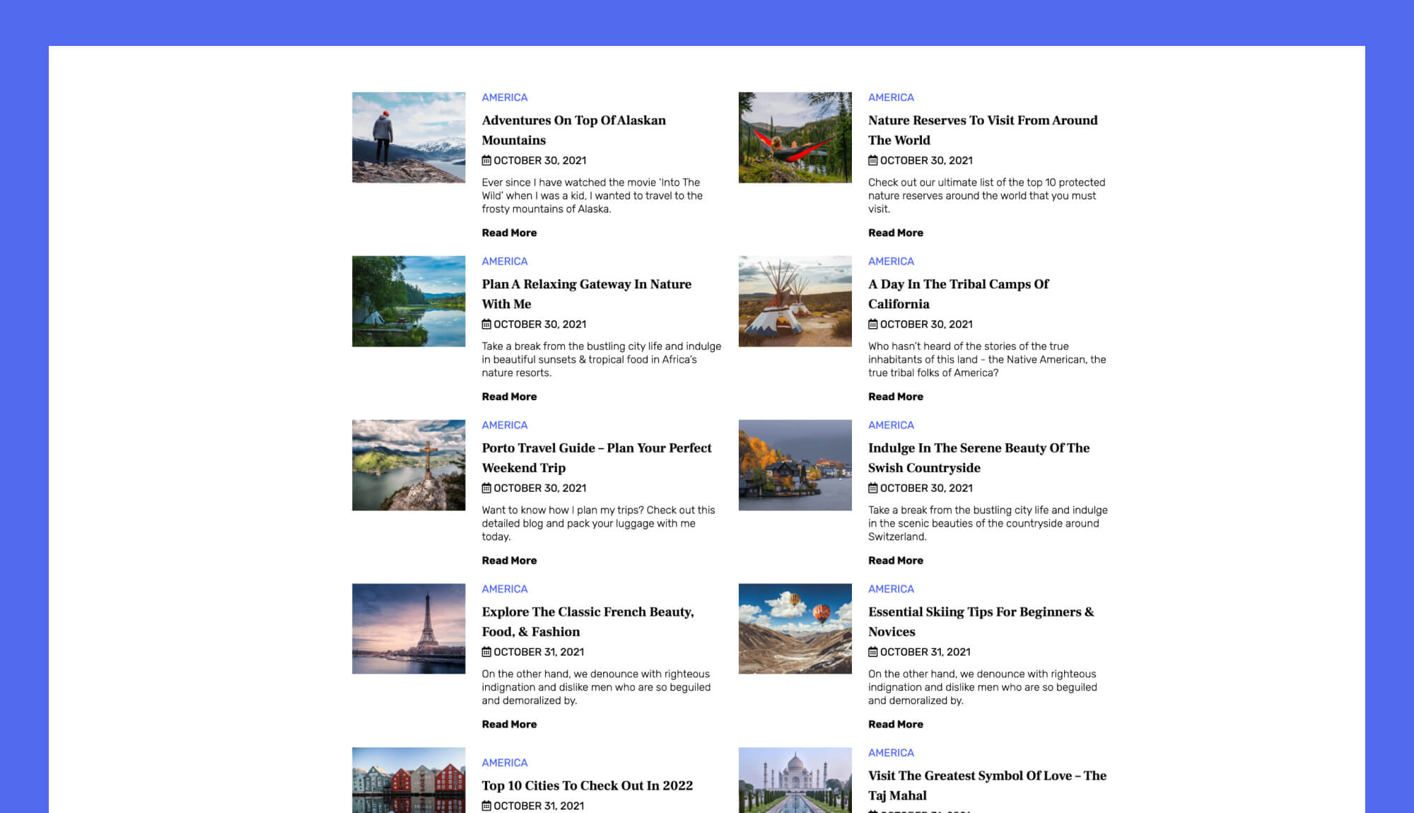 TravelBee - Travel Blog Website Template Blog Section | Templately