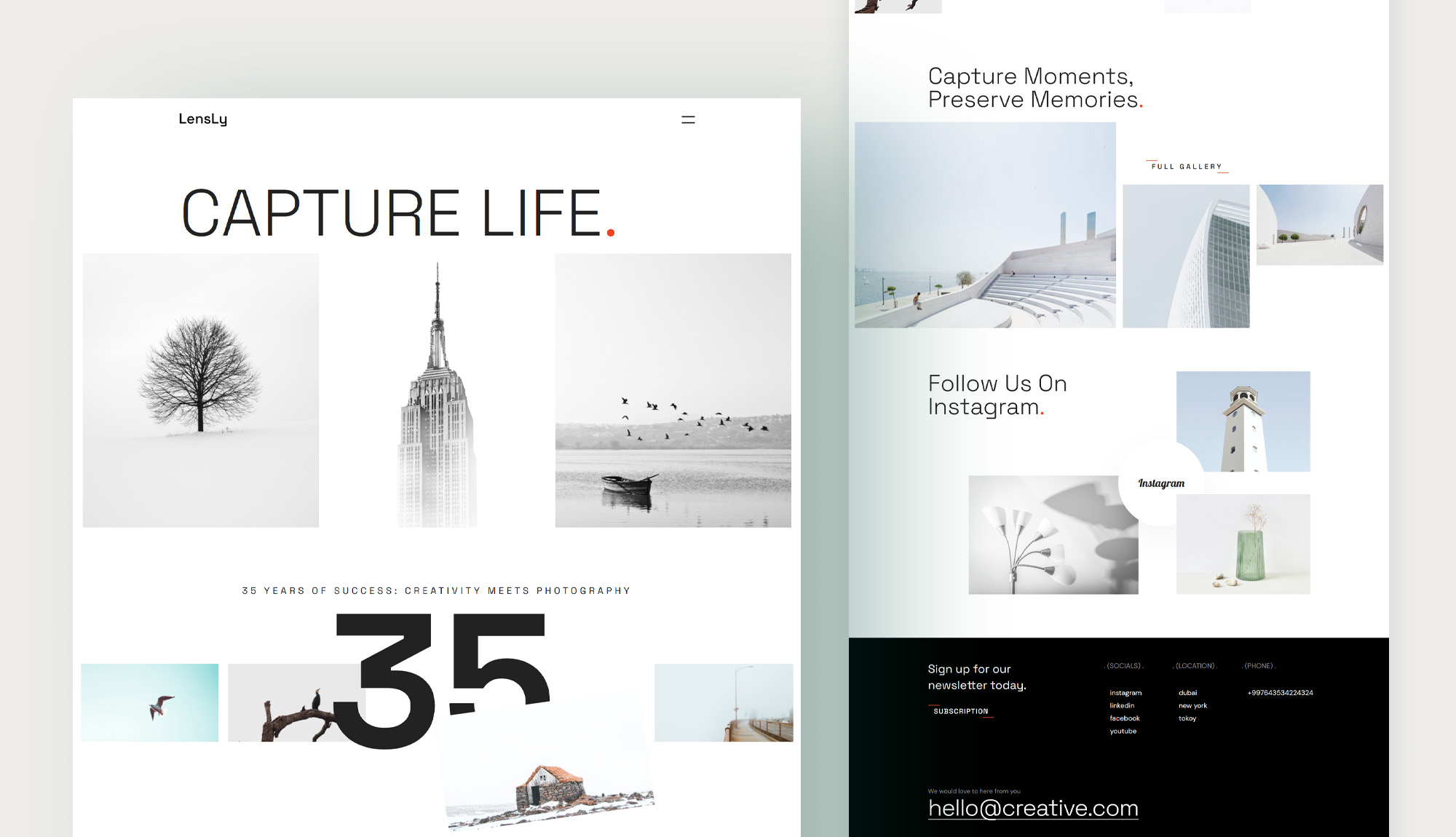 LensLy - Photography Template For Gutenberg Home Page | Templately
