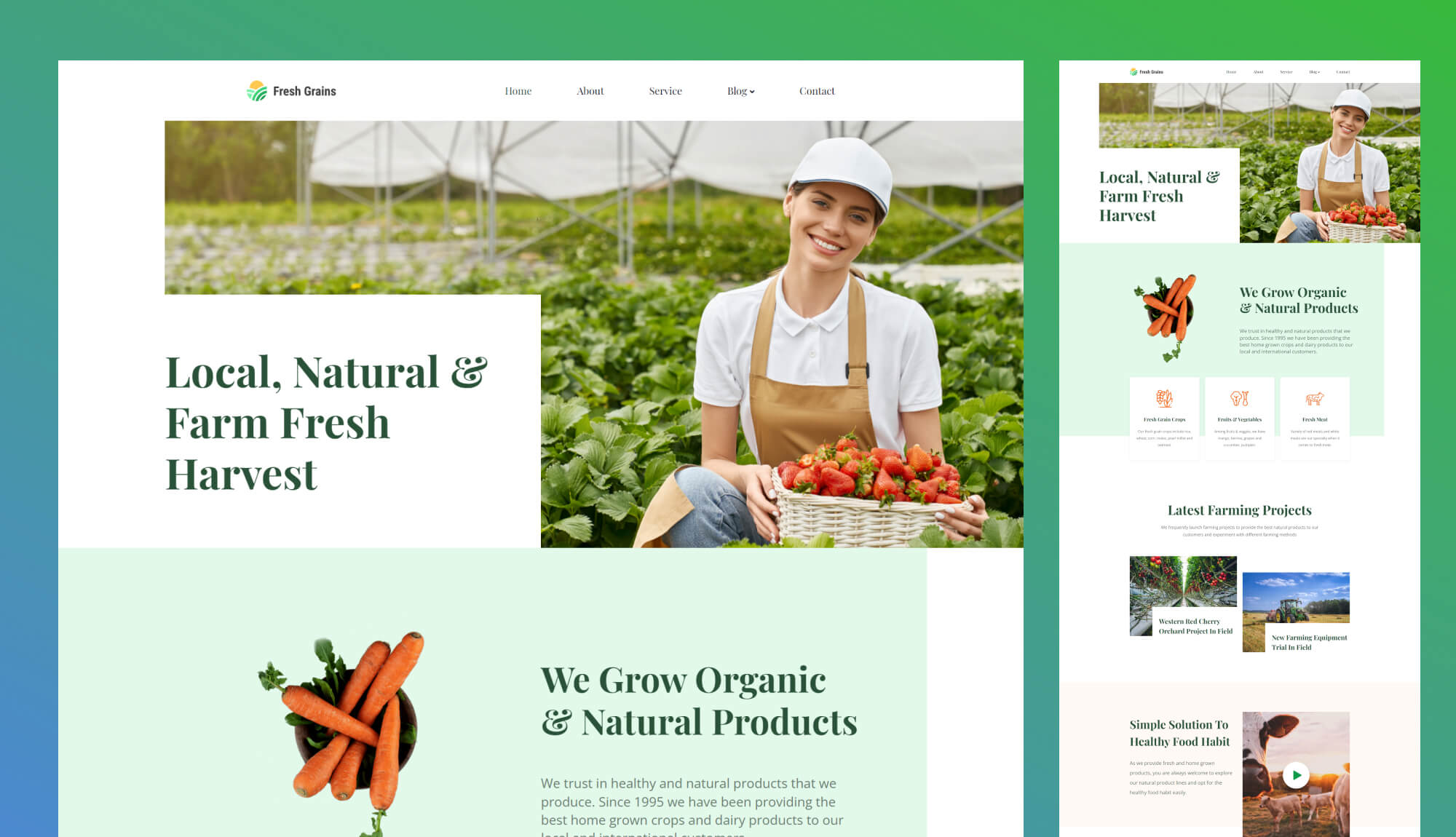 Fresh Grain - Farm Website Template Home Page | Templately