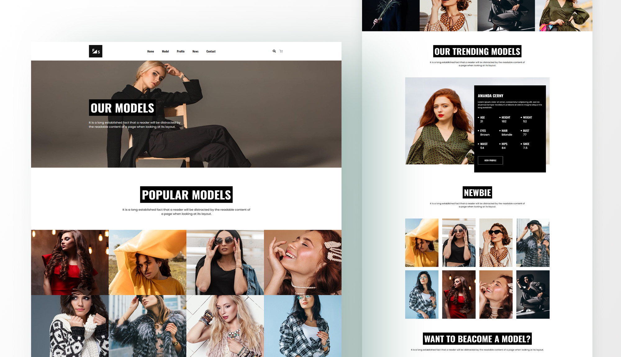 Fashion And Modeling Agency Website For Gutenberg Model Page | Templately