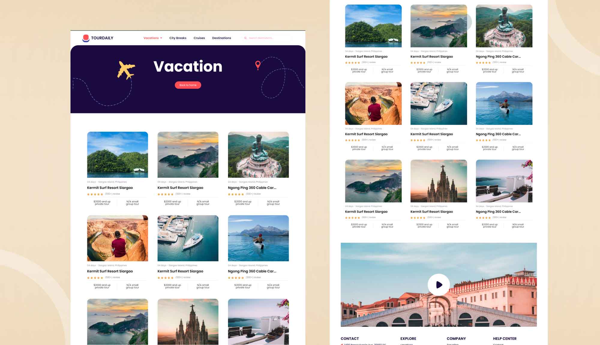 TourDaily - Travel Agency Website Vacation Page | Templately