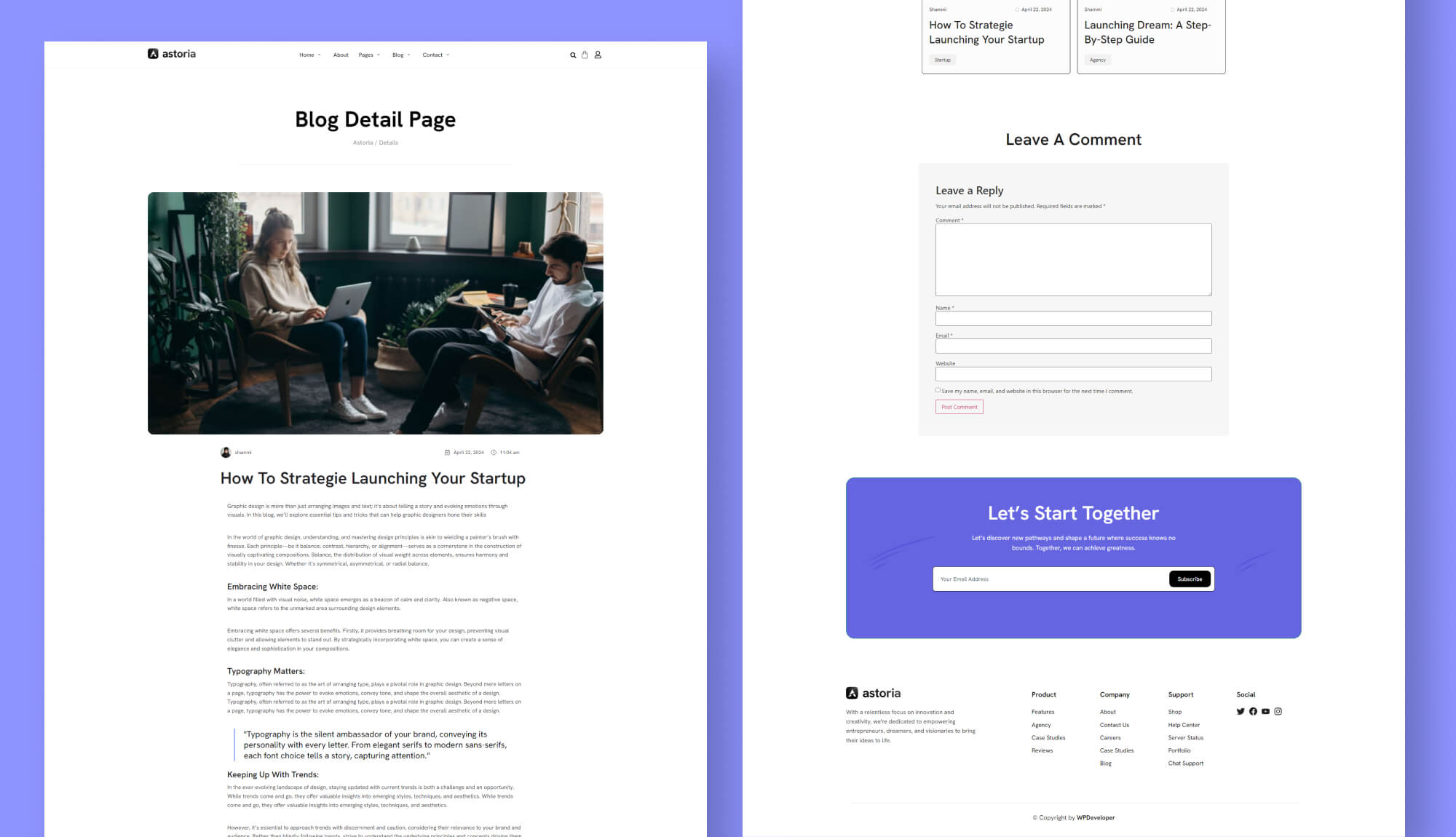 Astoria - Multipurpose Website Template for Elementor Blog Details Page | Templately