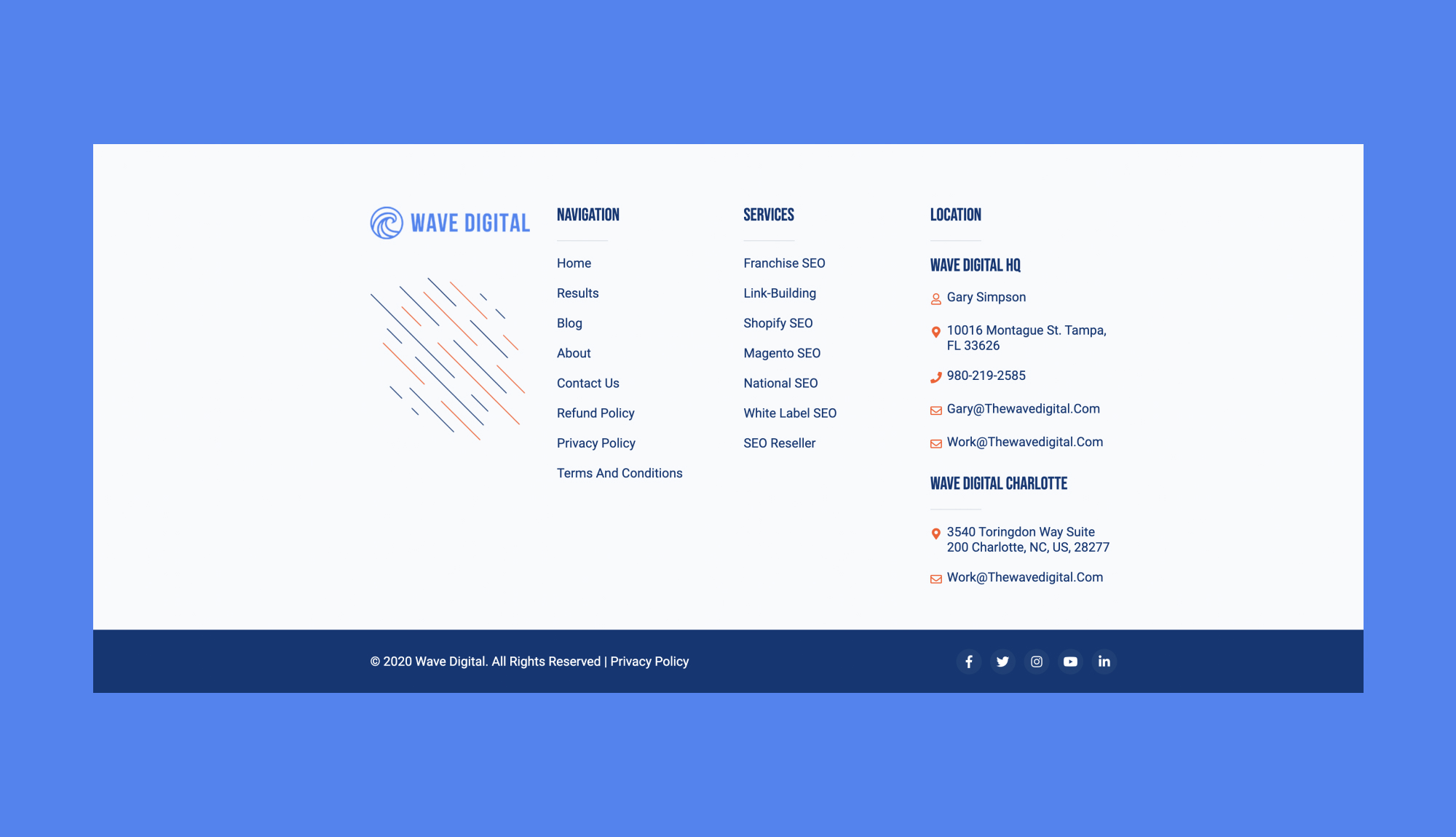 Wave Digital - SEO Agency Template For Gutenberg Footer Section ...