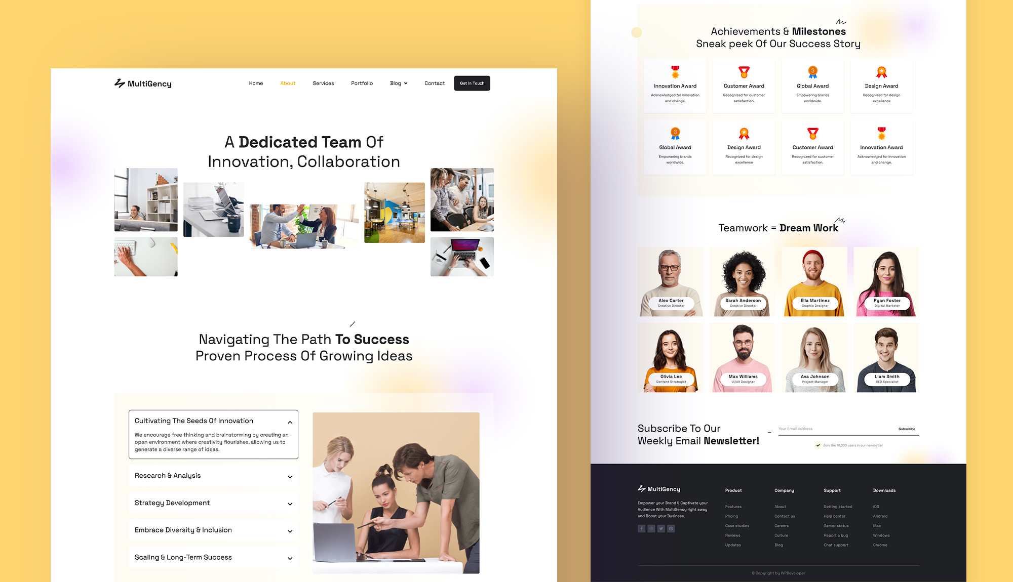 MultiGency - Multipurpose Website Template For Elementor About Page ...