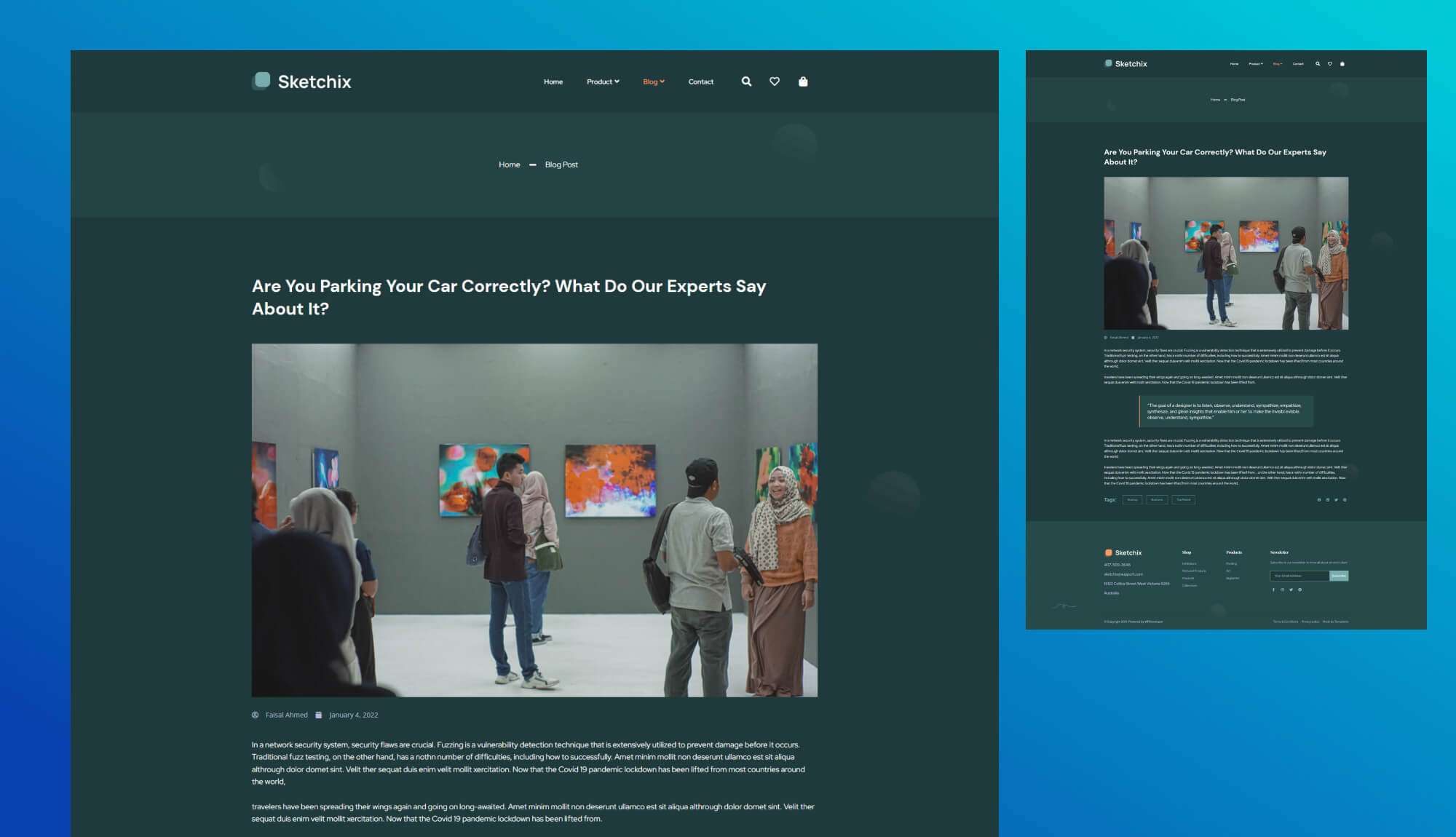 Sketchix- Digital Art Gallery Website Template Single Post Page ...