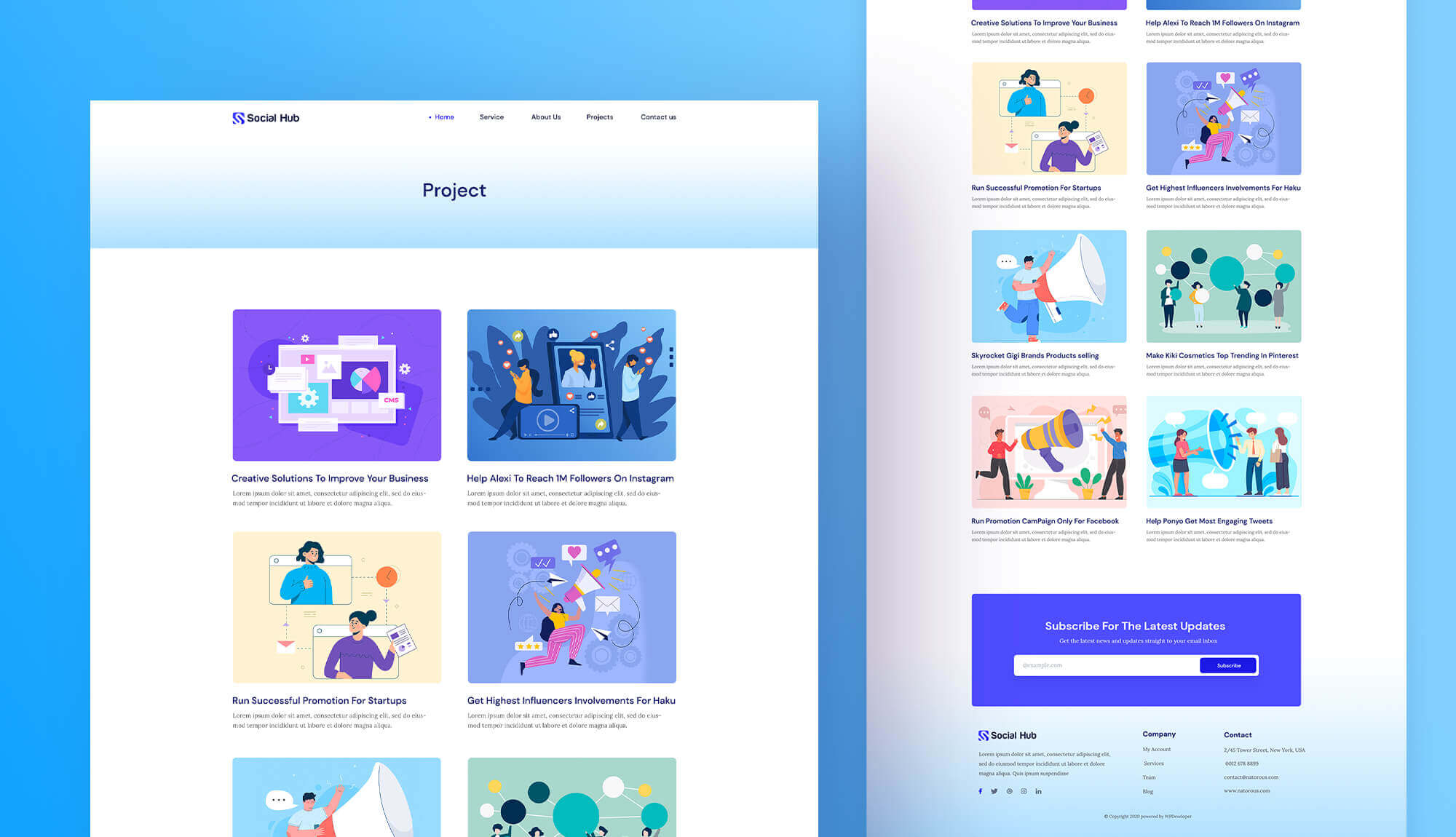 Social Hub - Influencer Marketing Agency Website Projects Page | Templately