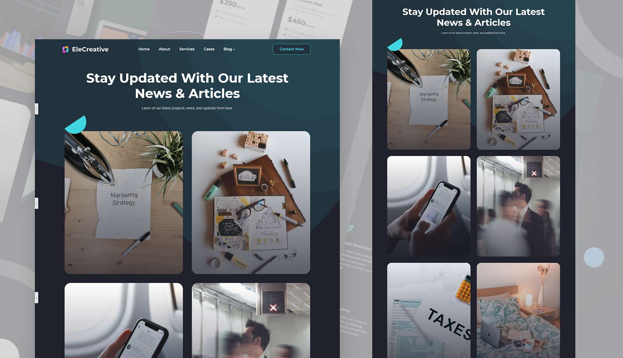 EleCreative Creative Agency Website Template Blog Page | Templately