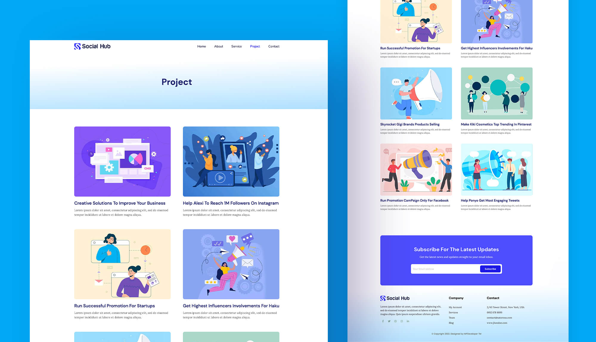 Social Hub - Influencer Marketing Agency Website For Gutenberg Projects ...