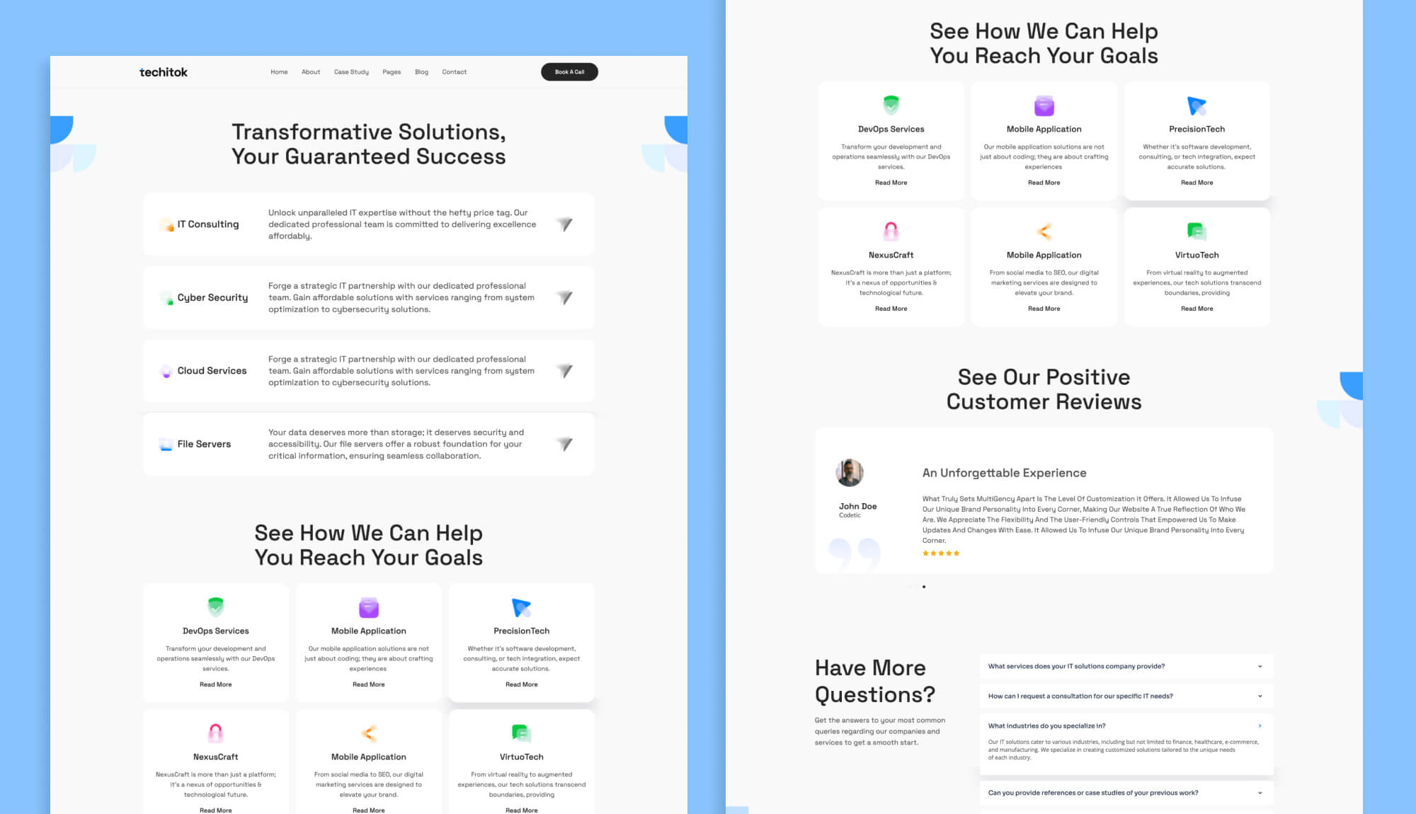 techitok - IT Solution & Business Website Template For Elementor ...