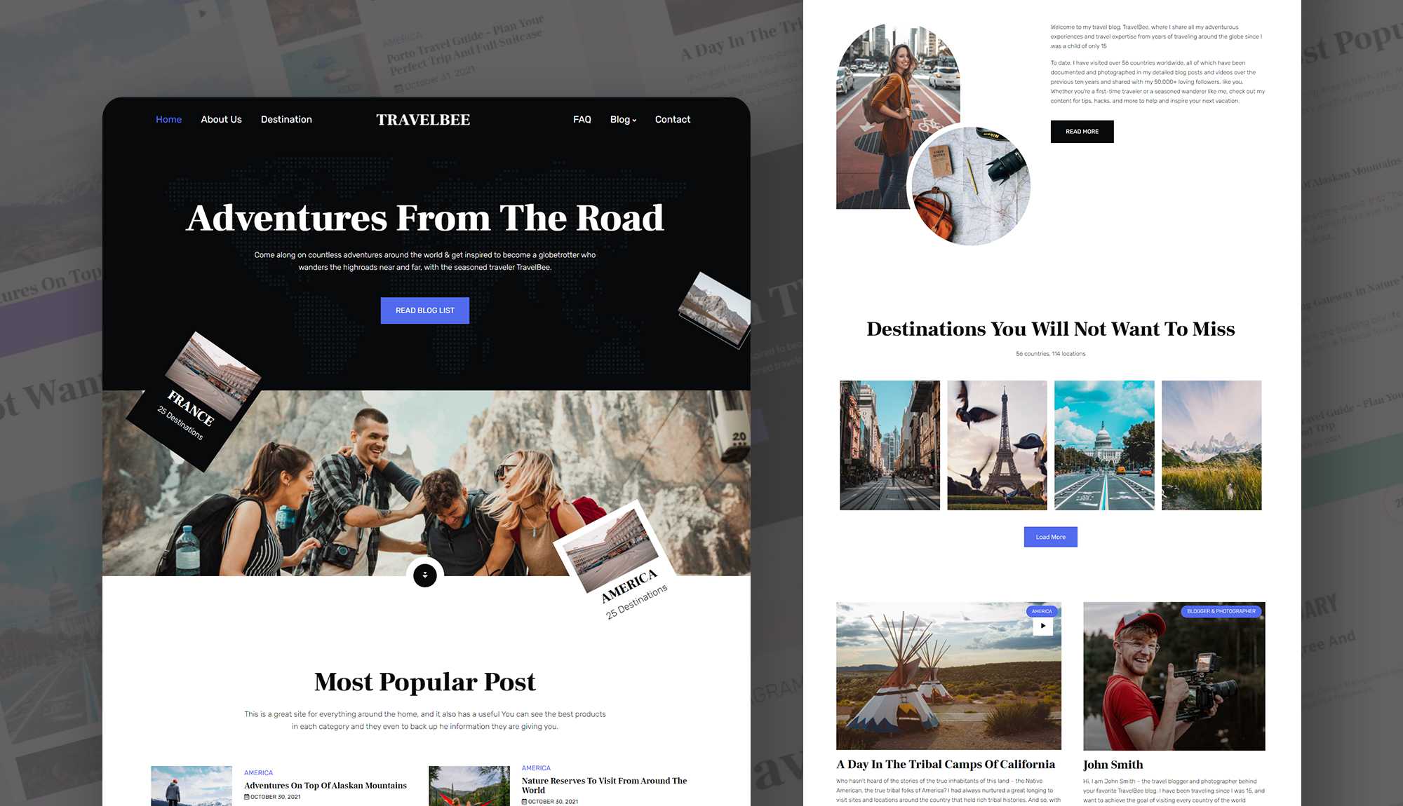 TravelBee - Travel Blog Website Template | Templately