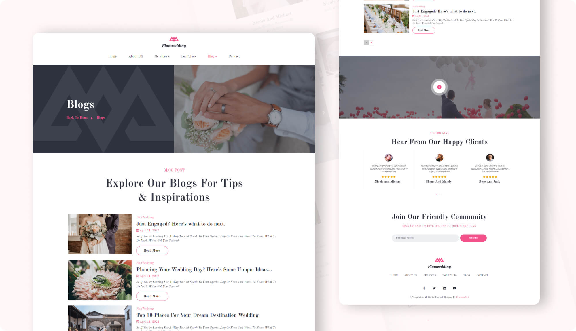 Planwedding - Wedding Planner Website Template | Templately | Templately