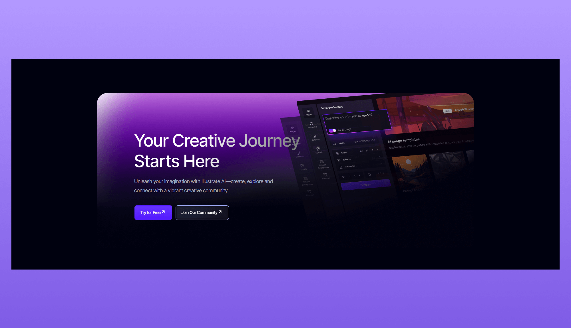 IllustrateAI - Elementor Template For AI Photo Creation Website CTA ...