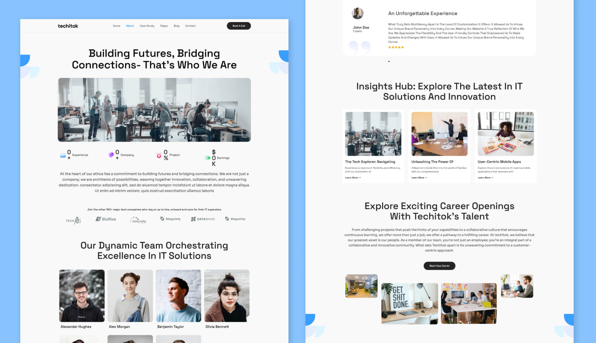 techitok - IT Solution & Business Website Template For Elementor About ...