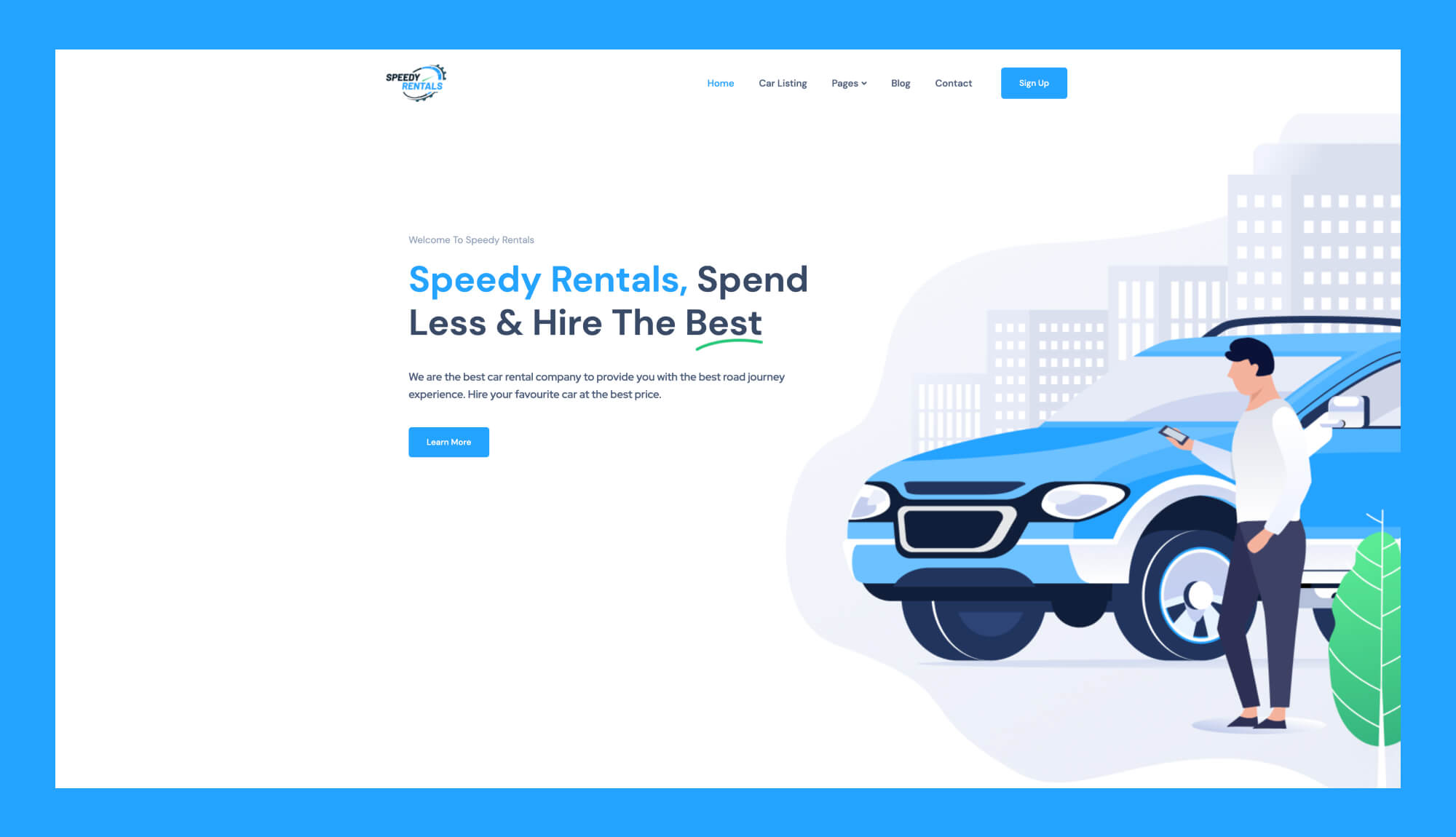 Speedy Rentals - Car Rental Website For Elementor Banner Section ...
