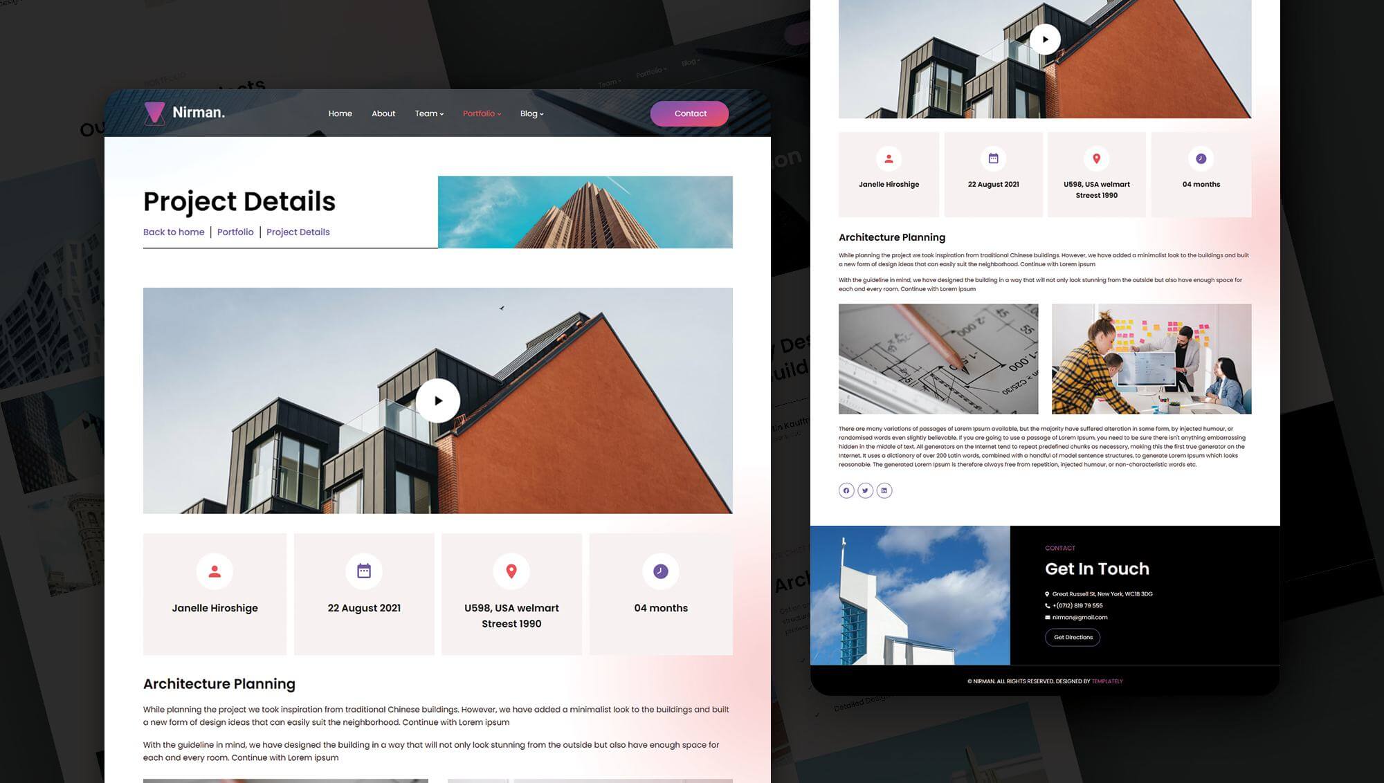 Nirman- Architecture Consultancy Website Template Portfolio Details ...
