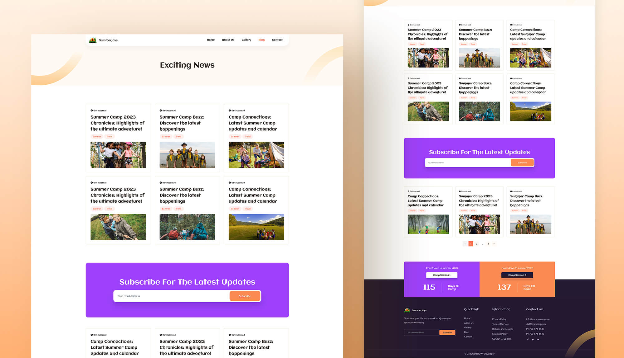 SummerJoy - Summer Camp Website Template For Gutenberg | Templately
