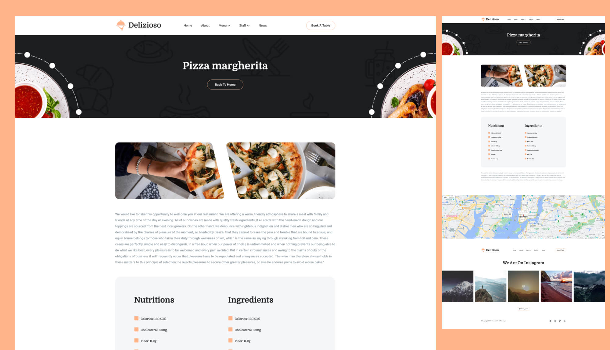 Delizioso - Italian Restaurant Website Template For Gutenberg Food ...