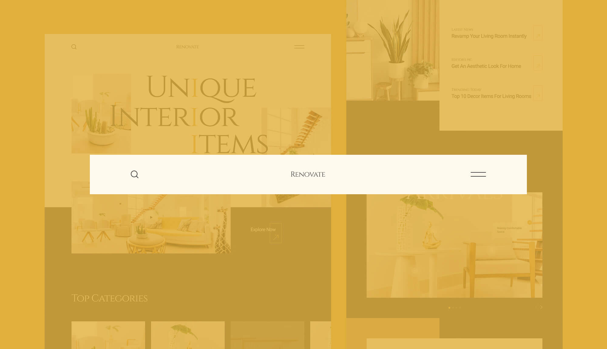 Renovate - Home Decor Website Header | Templately