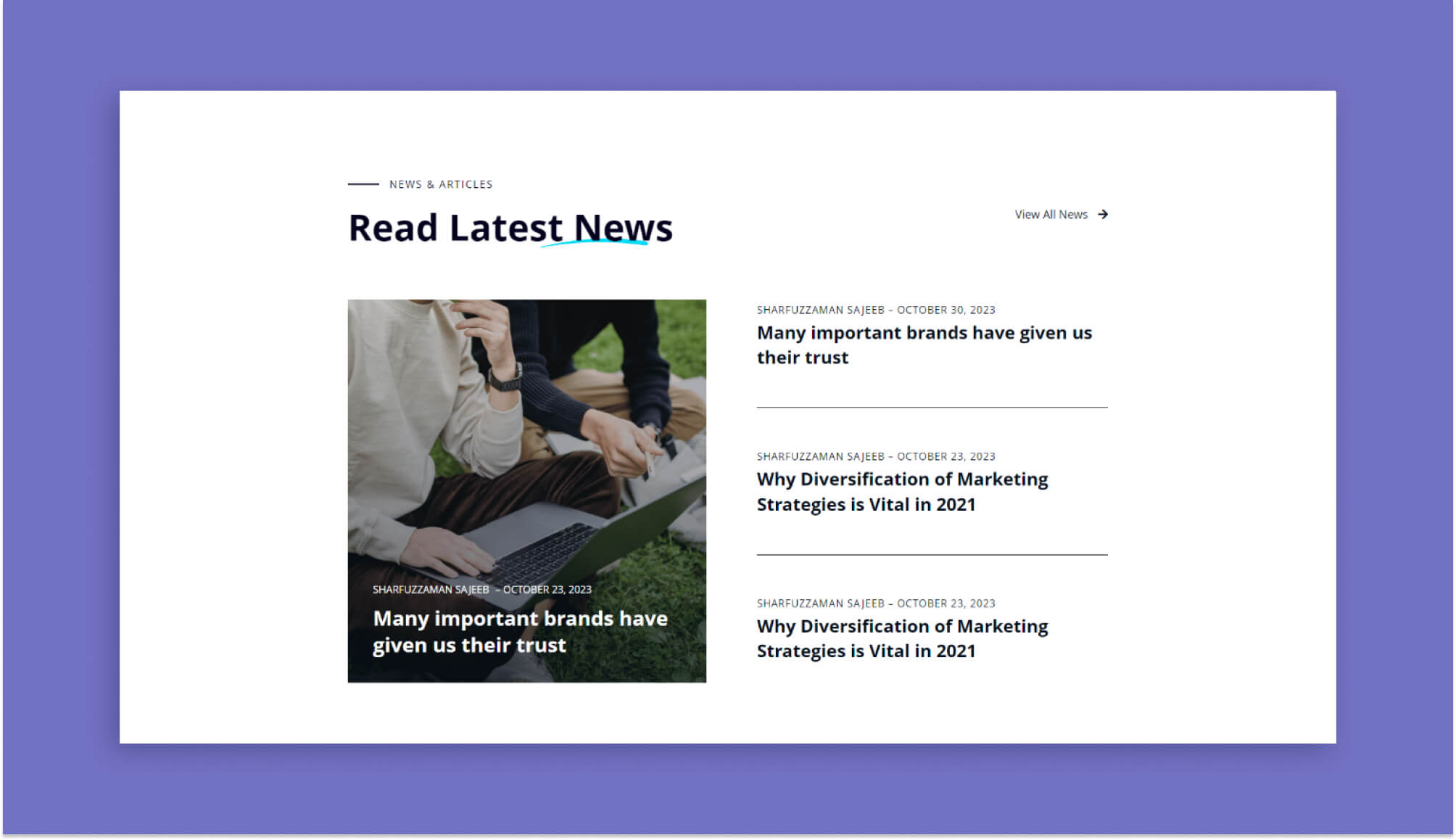 Syntax Latest News Section For Gutenberg | Templately