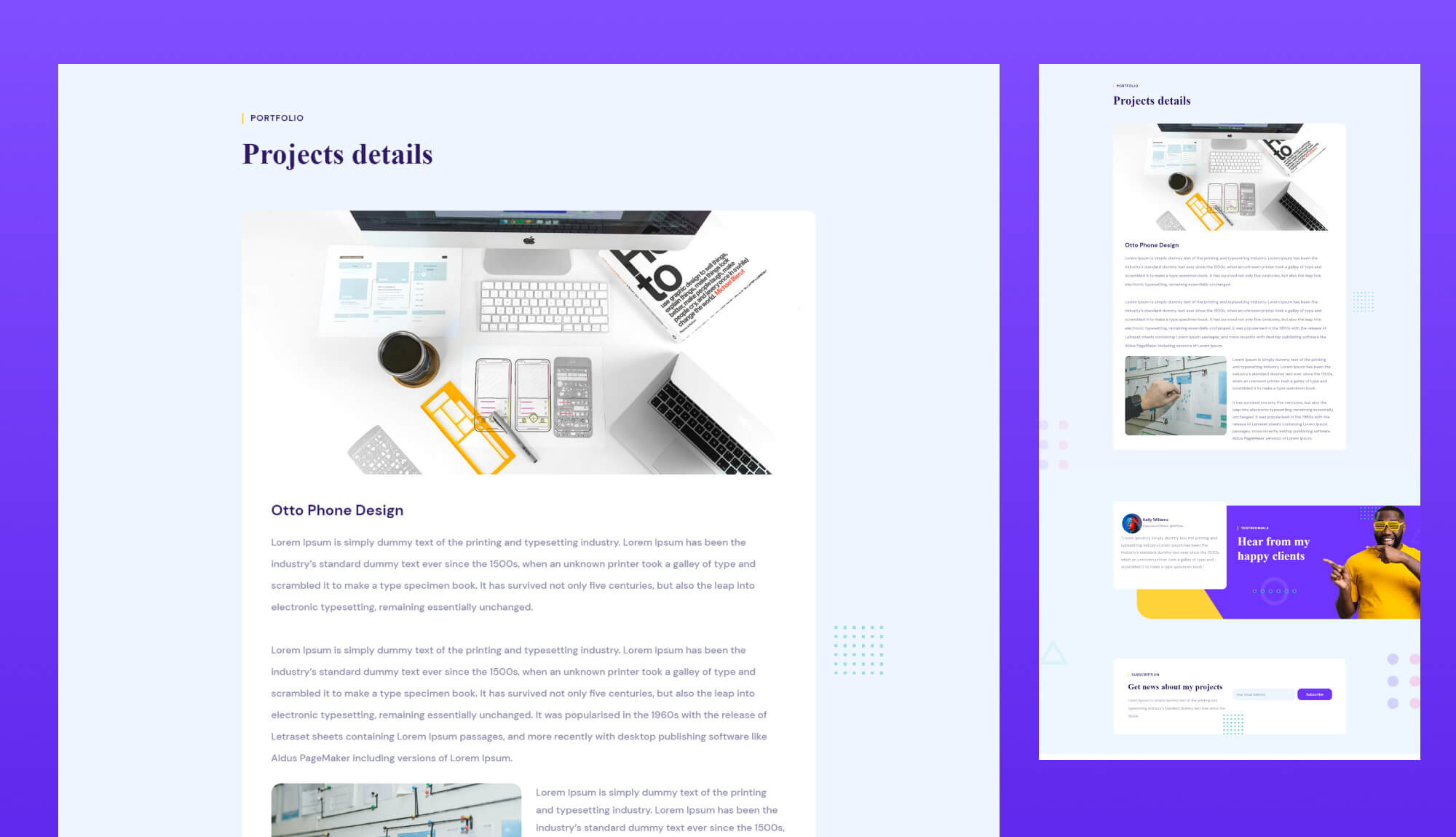 EleFolio Portfolio Template For Gutenberg Project Details Page | Templately