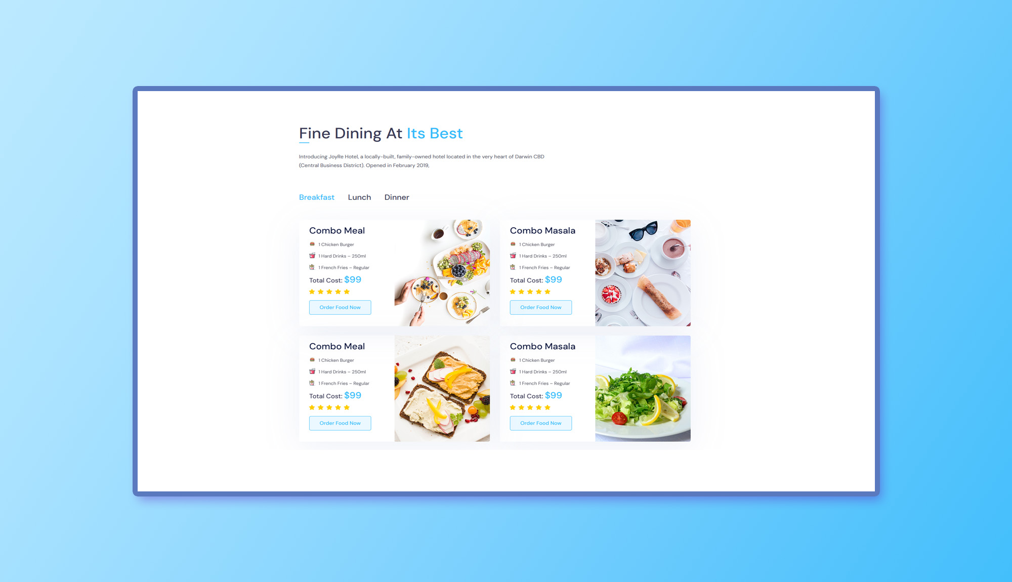 HotelHut - Hotel Booking Website Template for Gutenberg Food Menu ...