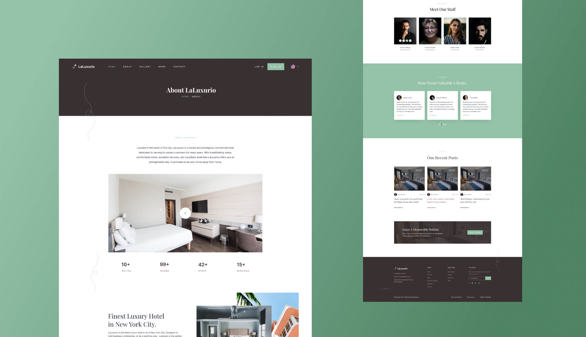LaLuxurio - Hotel Booking Website Template About Page | Templately ...