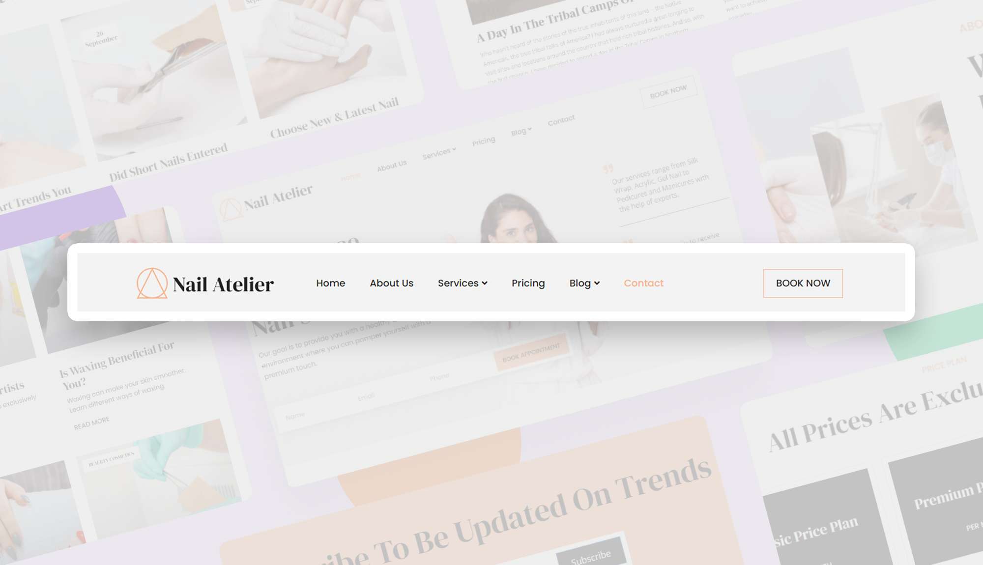Nail Atelier - Nail Salon Website Template Header | Templately