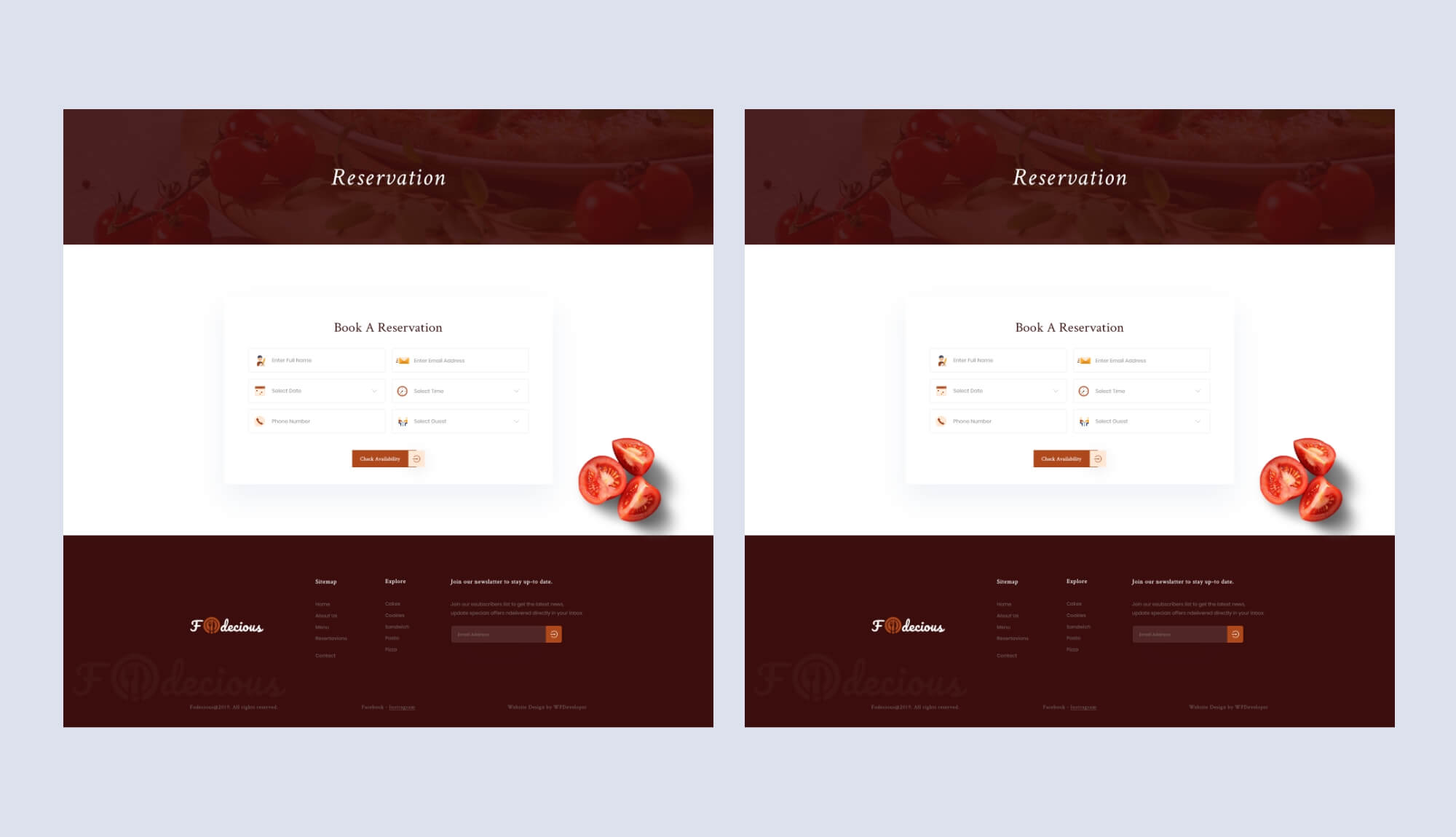 Foodiecious Reservation | Templately