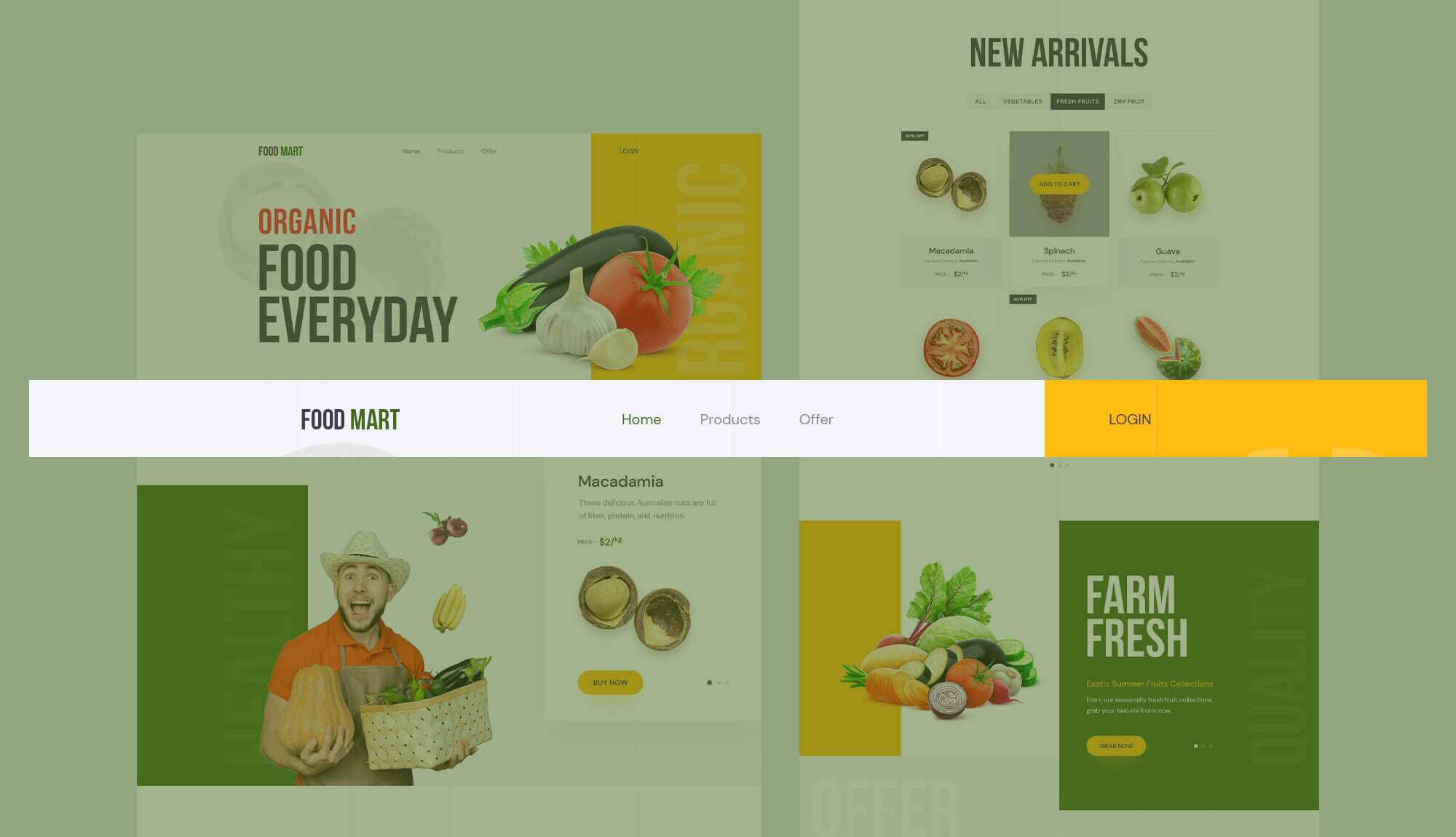 Food Mart - Grocery Shop Website Header | Templately
