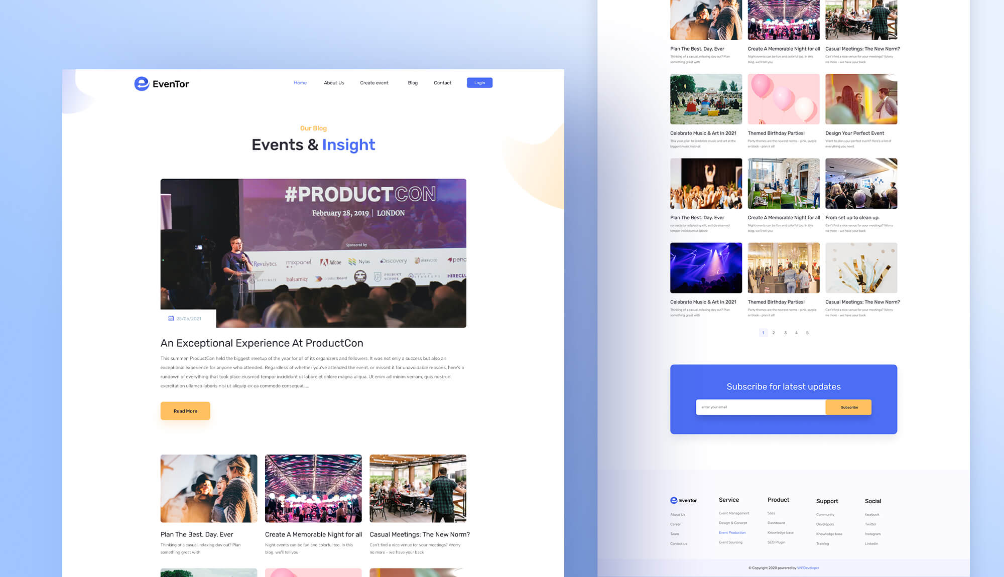 EvenTor - Event Management Website Template Blog Page | Templately
