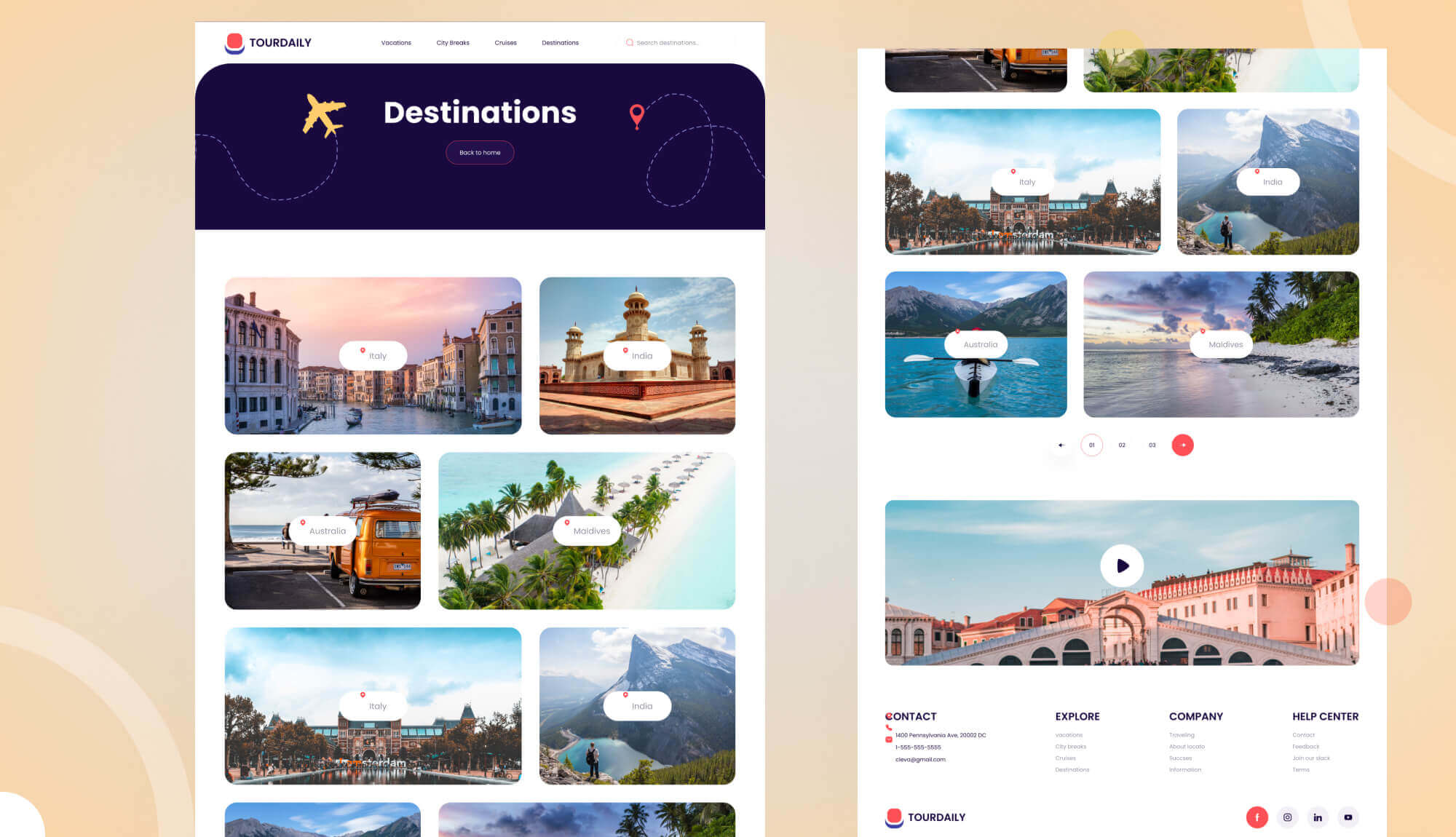 TourDaily - Travel Agency Website Destination Page | Templately