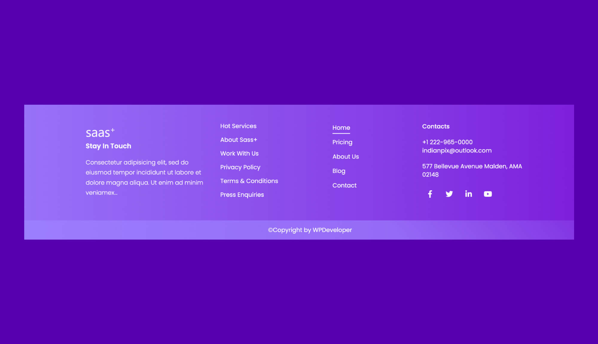 SaaS Starter Website Template For Gutenberg Footer Section | Templately