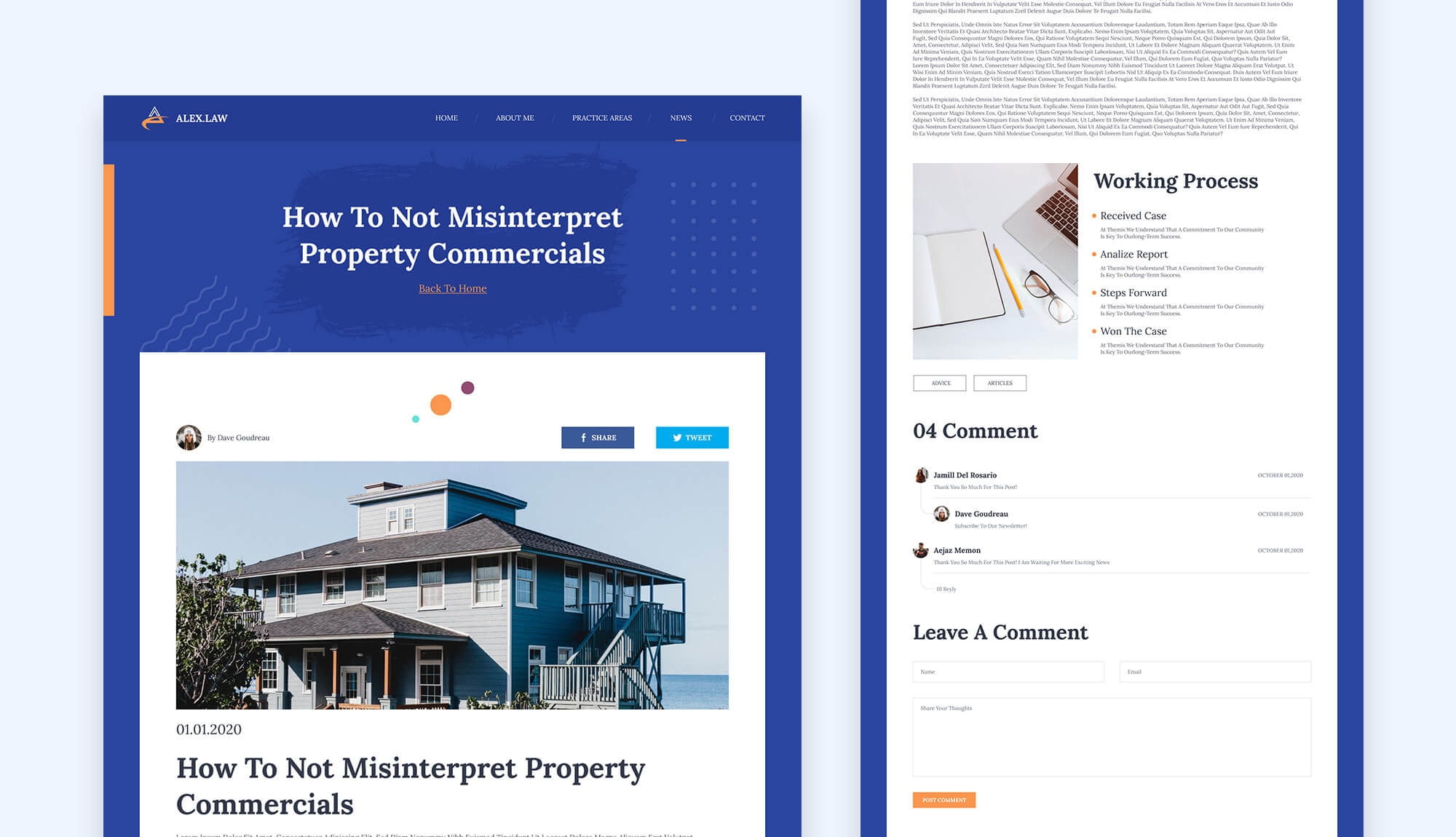 Alex Law - Lawyer Personal Website Template | Templately