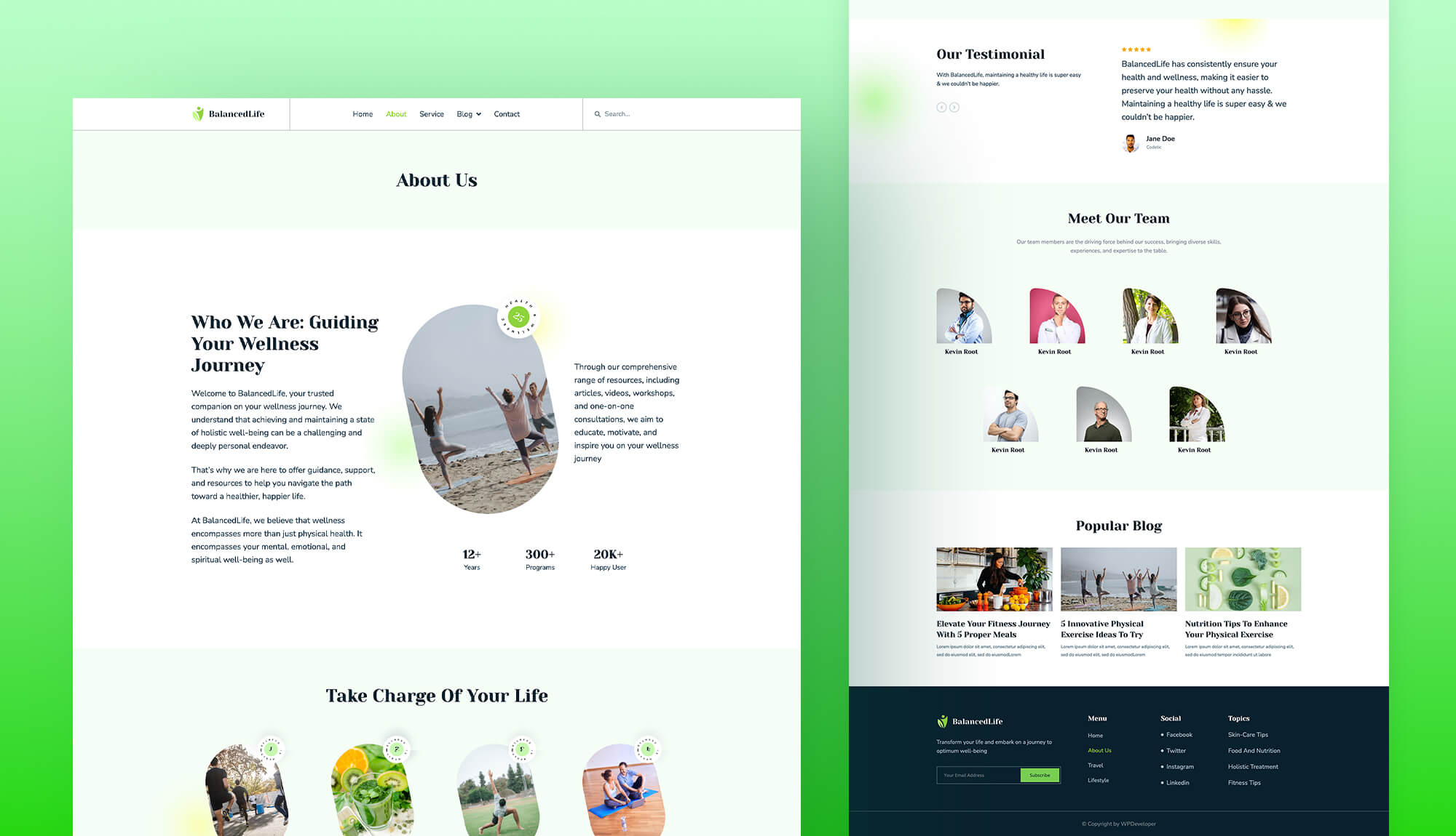 BalancedLife - Health & Wellness Website Template For Elementor About ...