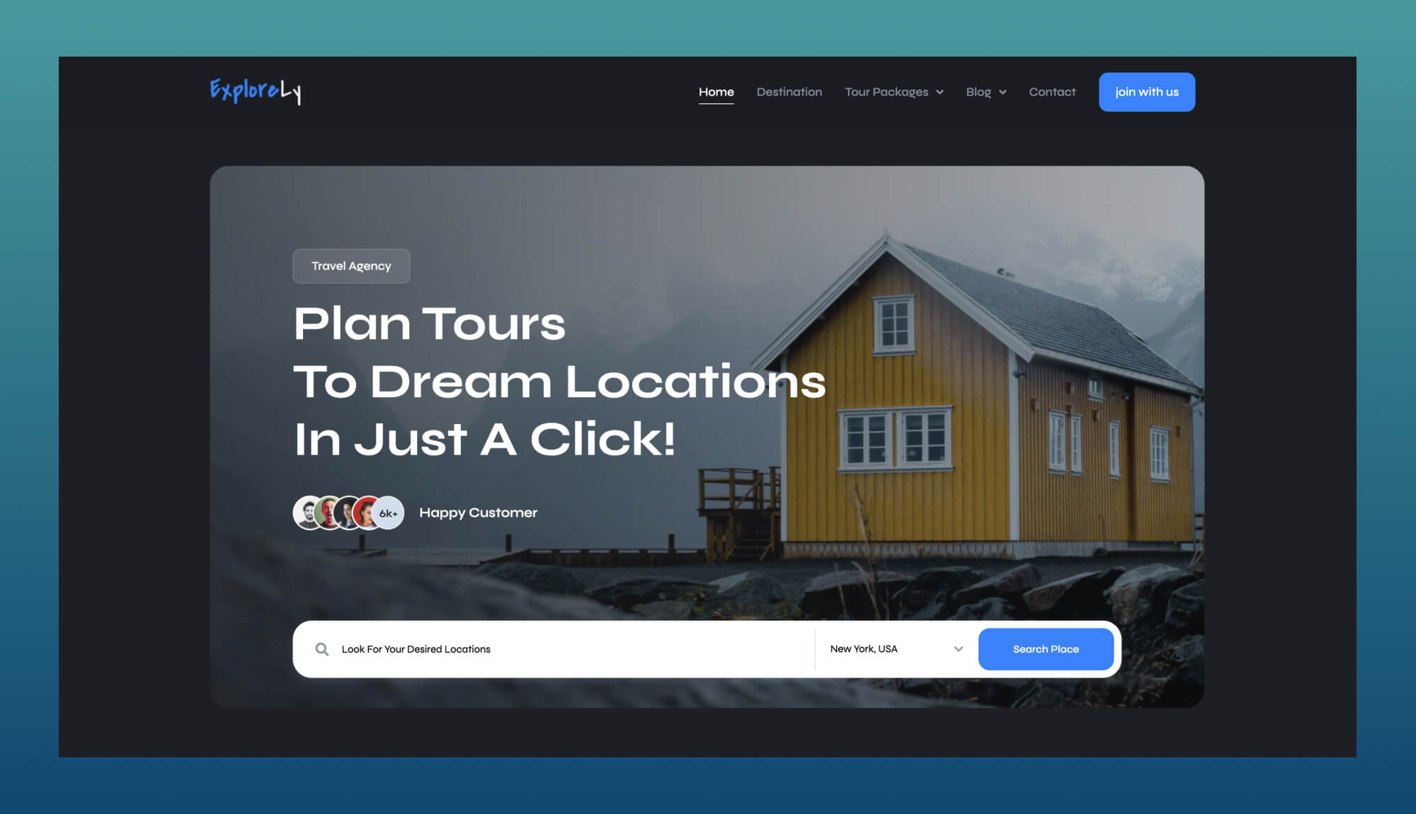 ExploreLy - Travel Agency Website For Elementor Hero Section | Templately