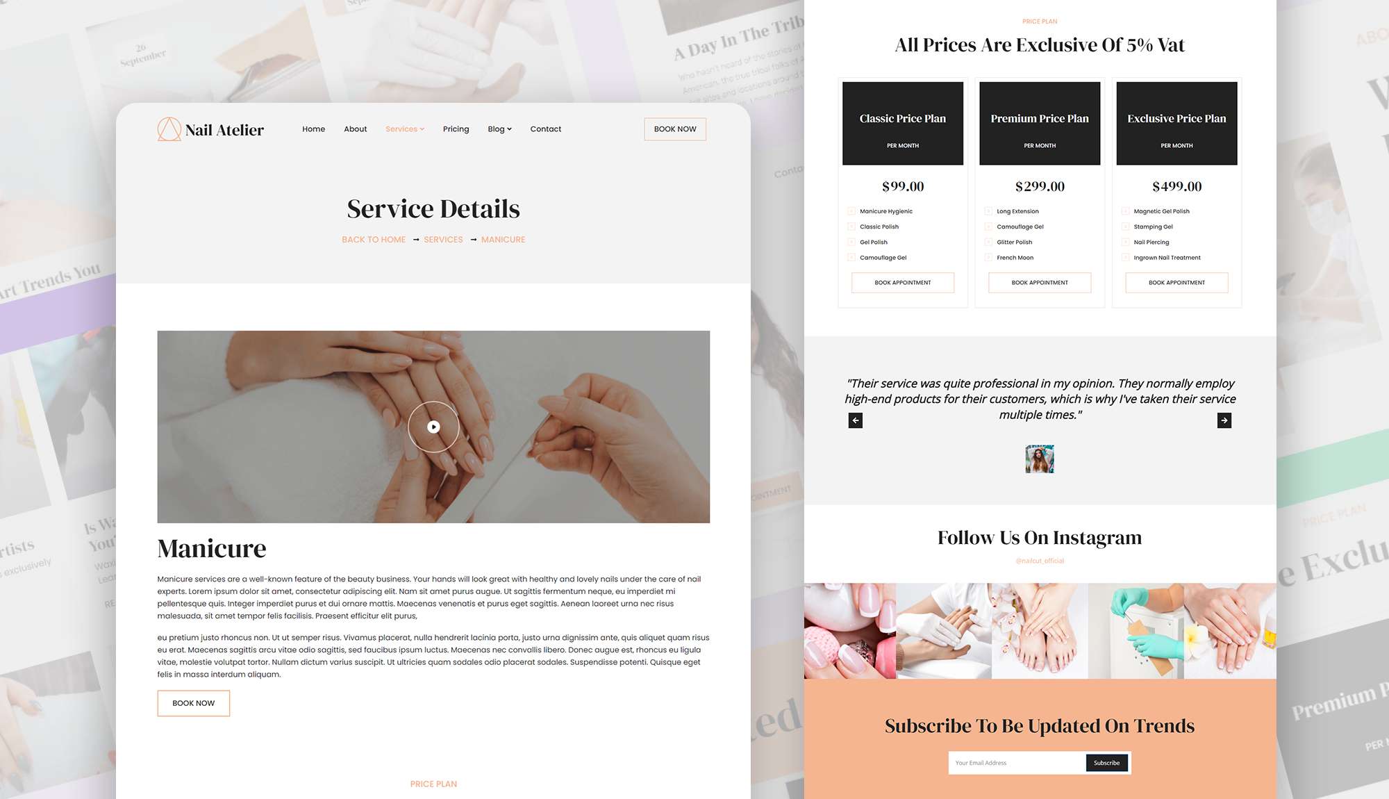 Nail Atelier - Nail Salon Website Template Service Details Page ...