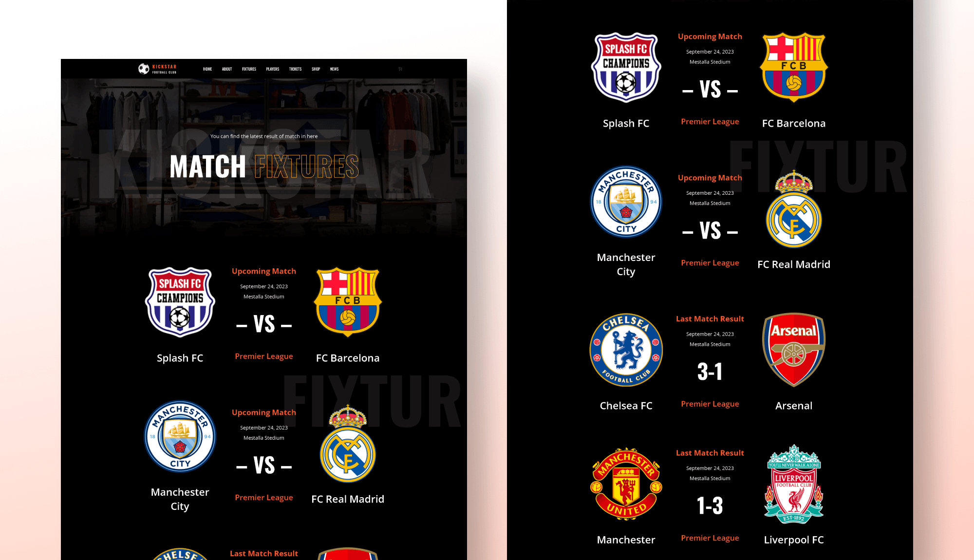 Kickstar - Sports Club Template For Gutenberg Fixtures Page | Templately