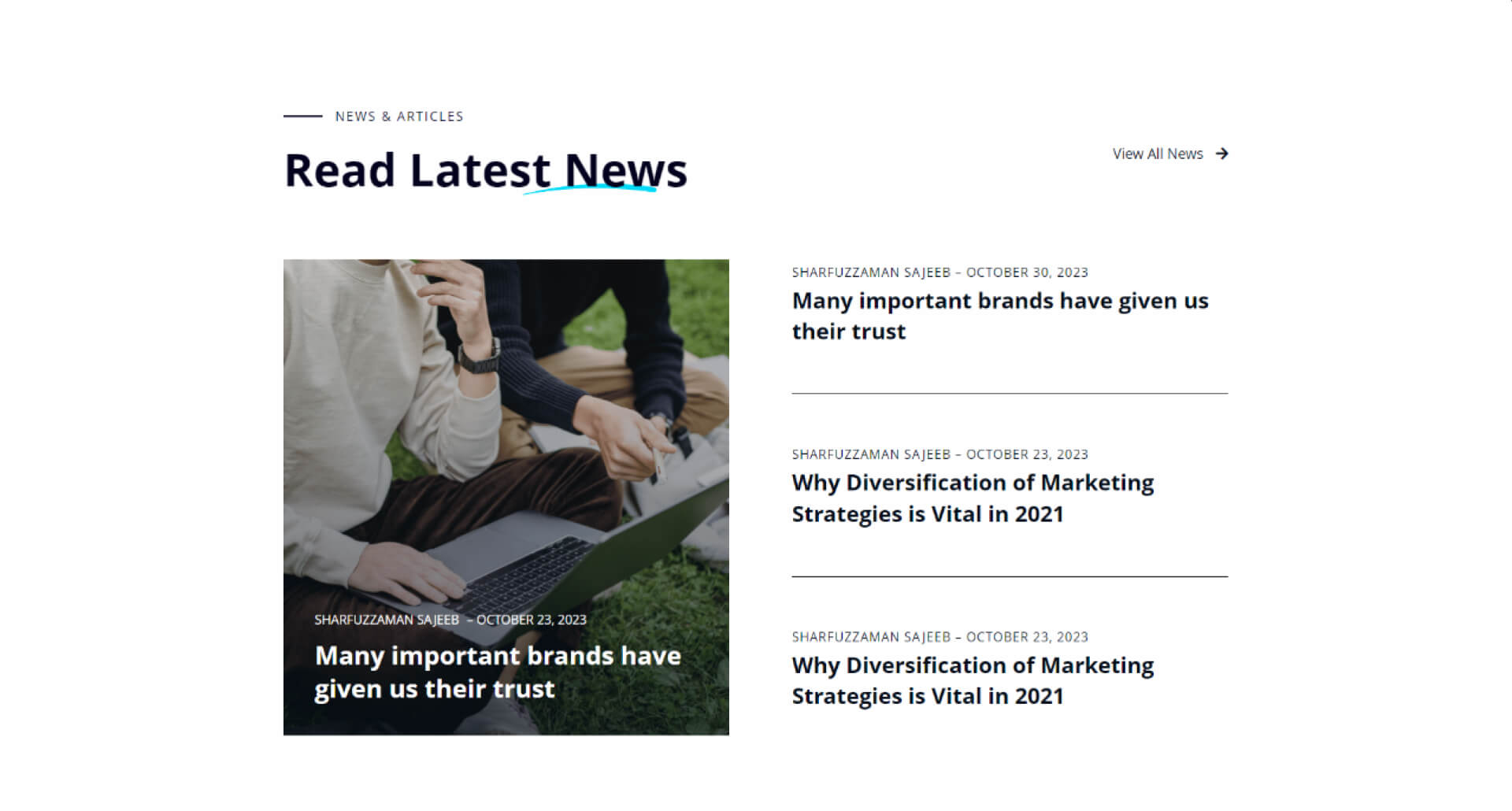 Syntax Latest News Section For Gutenberg | Templately