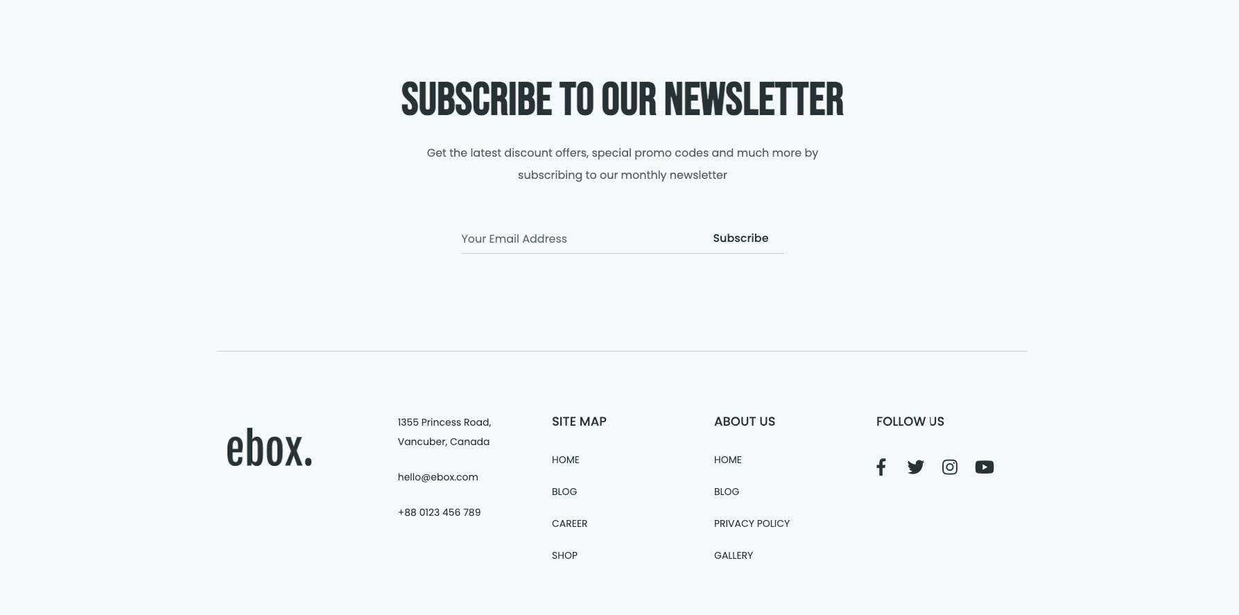 Ebox - Gutenberg WooCommerce Template For Electronic Store Footer ...
