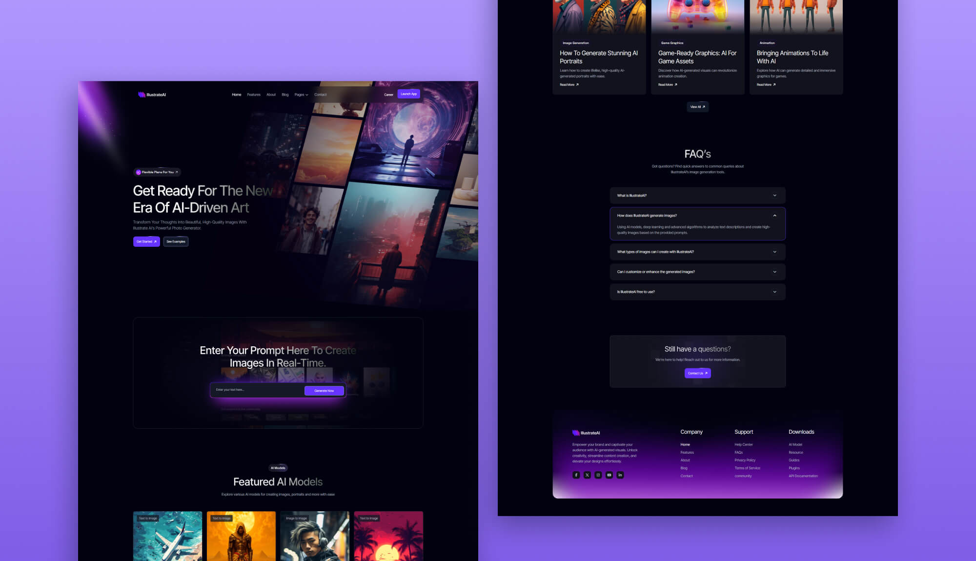 IllustrateAI - Gutenberg Template for AI Photo Creation Website | Templately